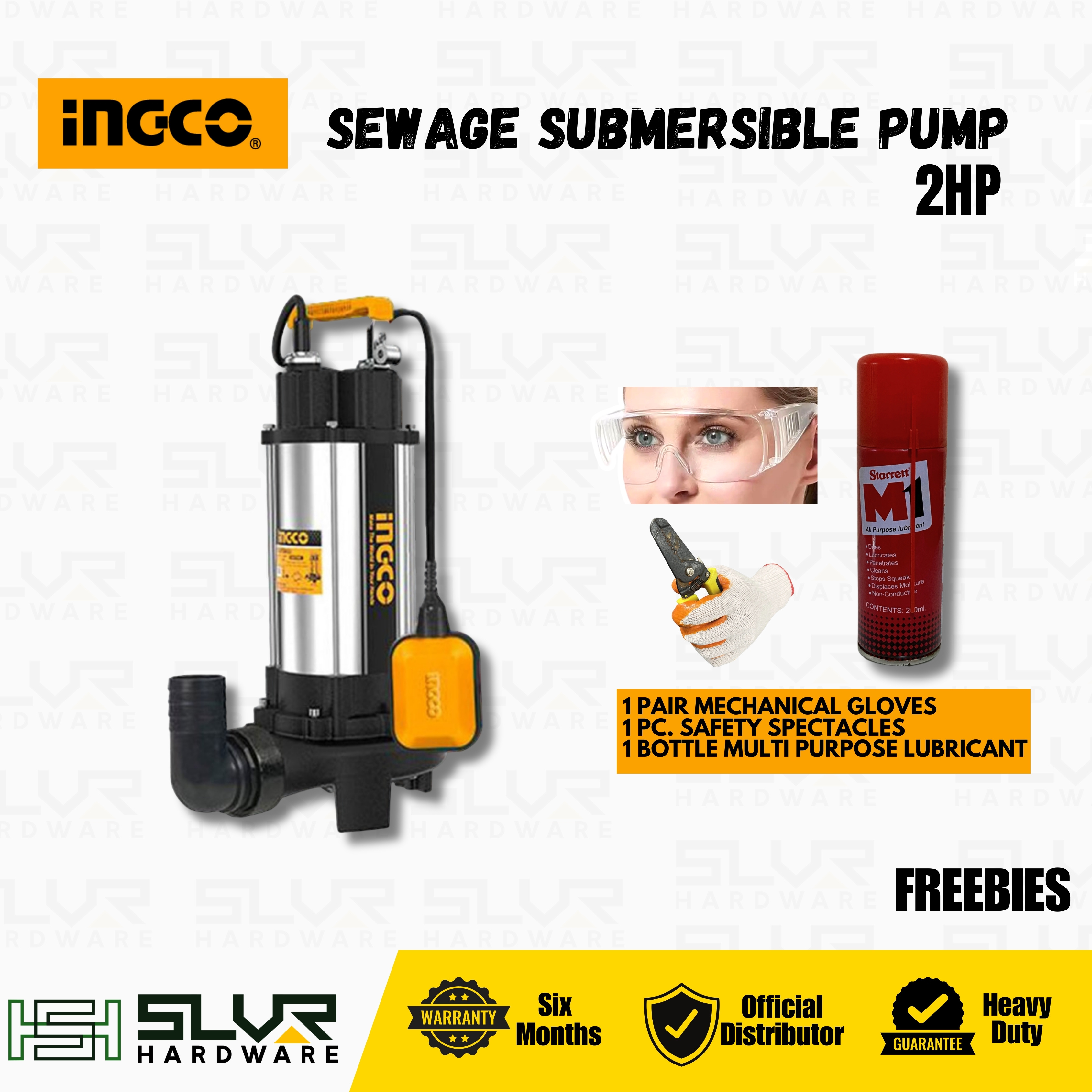 INGCO Sewage Industrial Submersible Pump 1500W (2HP) for Dirty Water ...