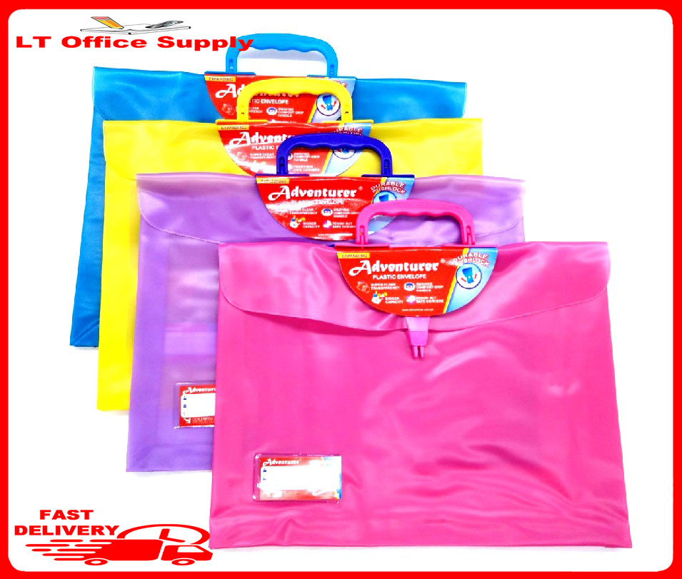 Adventurer Expanding Plastic Long Size Envelope Durable Push Lock ...