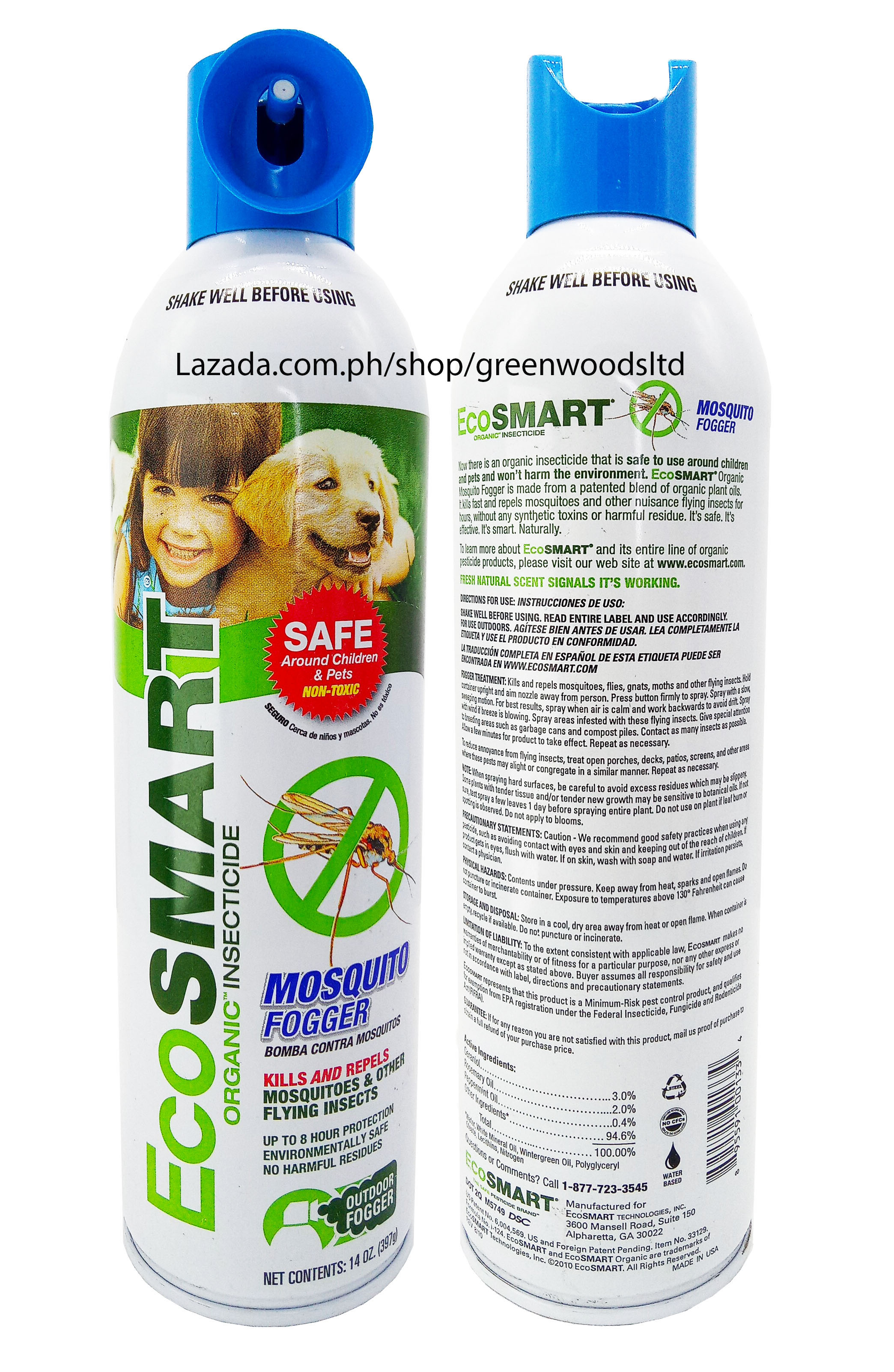 EcoSmart Organic Insecticide Mosquito Fogger 14oz 397g | Lazada PH