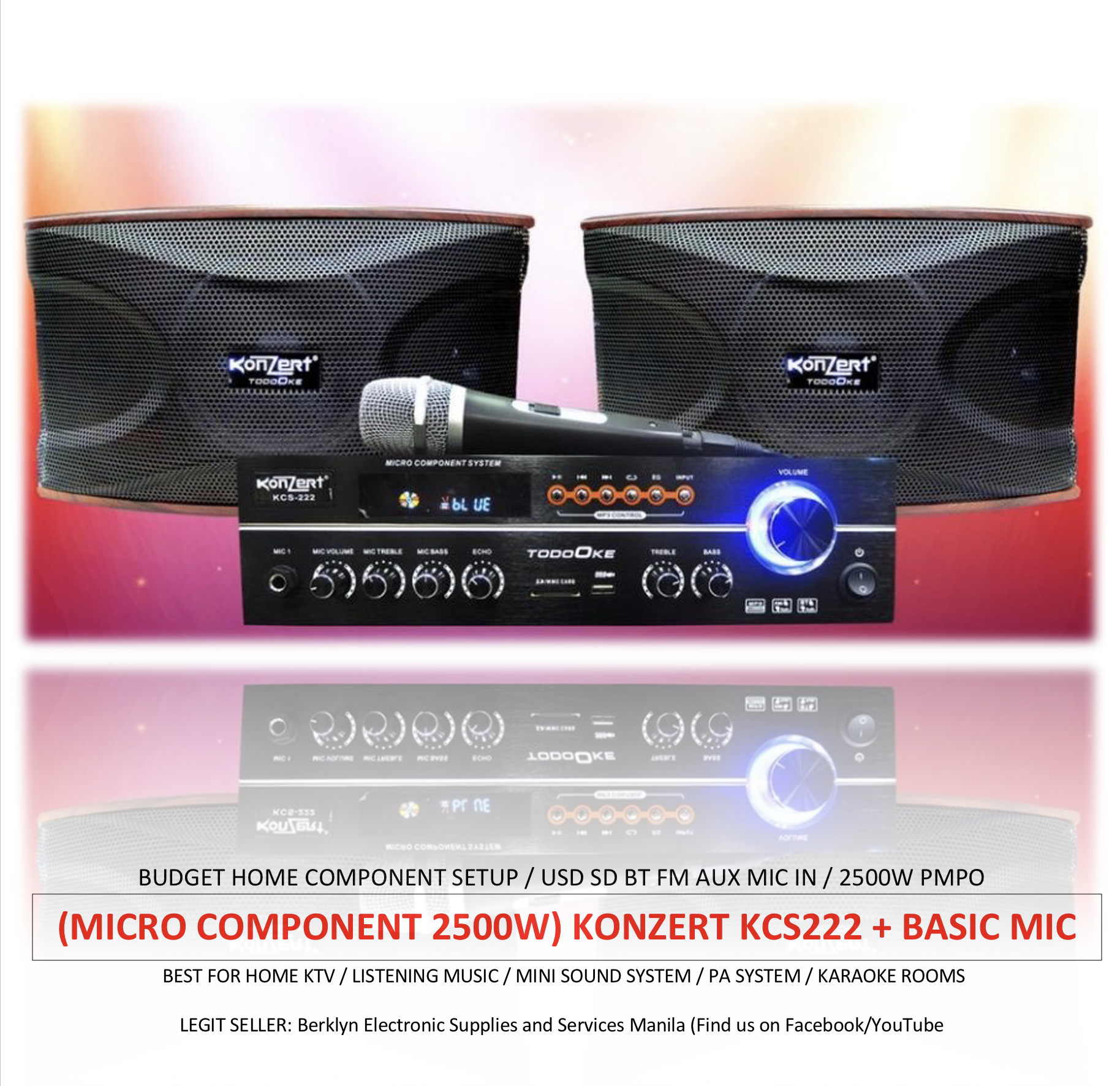 (Micro Component) Konzert KCS-222 KCS222 TodoOke / 2500 watts PMPO ...