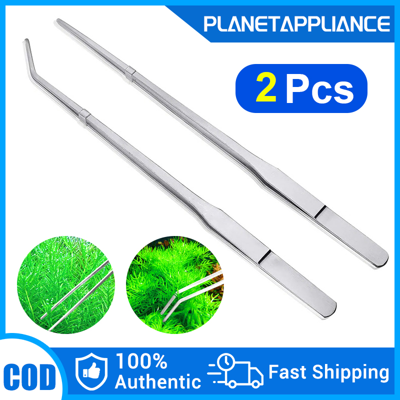 2Pcs Aquarium tweezers Stainless Long forceps Aquascaping tweezer tongs ...