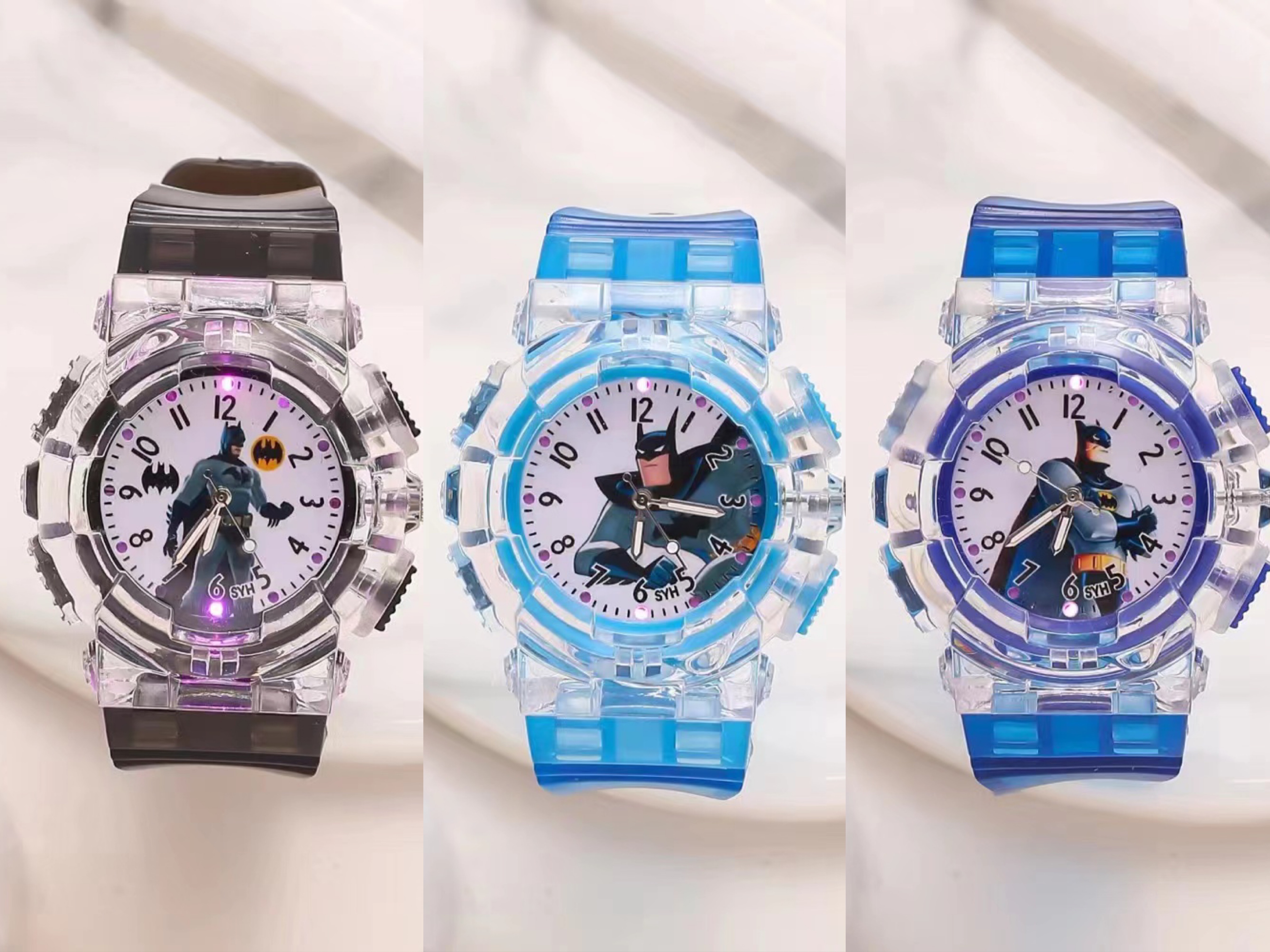 Kids Transparent Luminous Digital Watch Cute 3D Cartoon Kids Watch ...