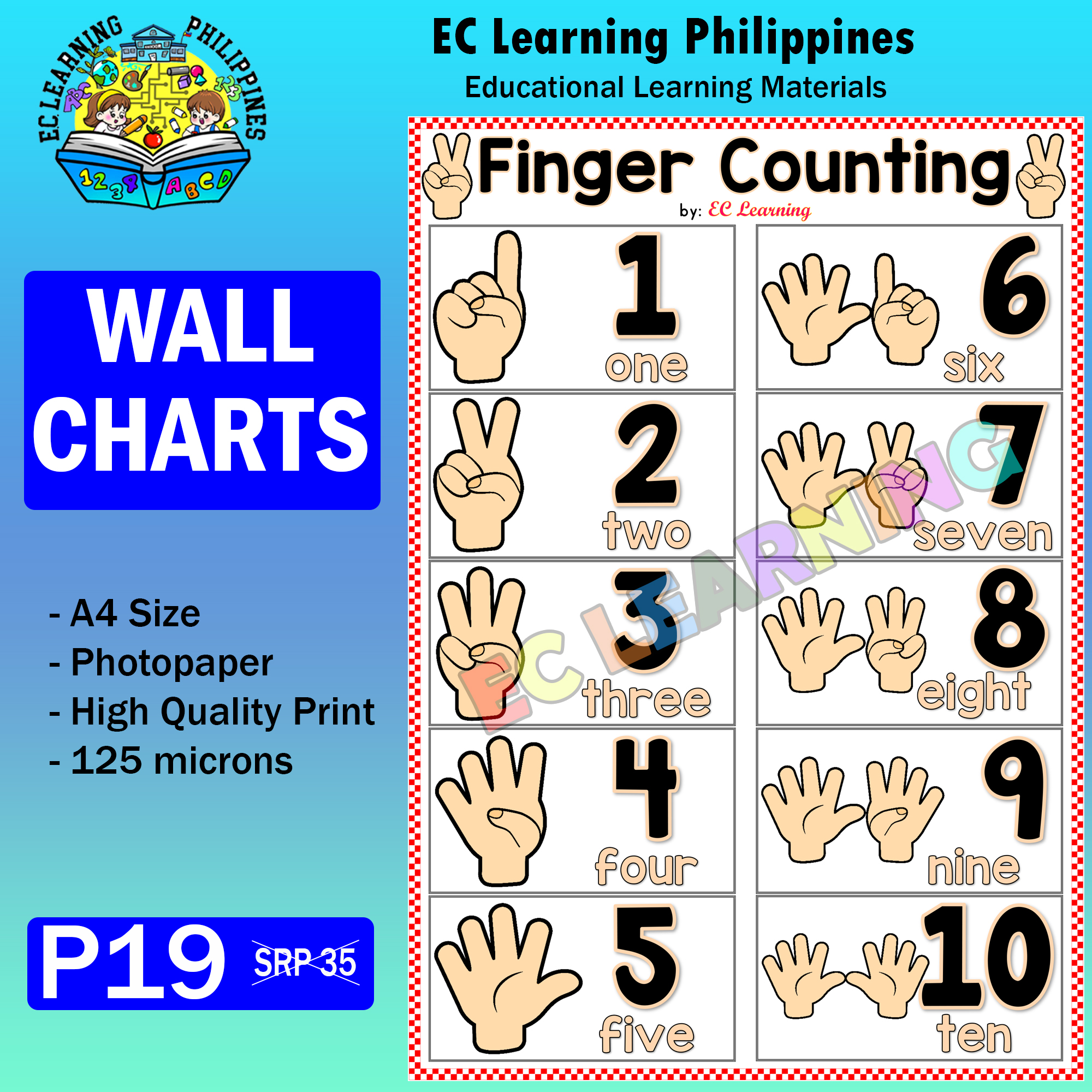 Number chart EDUCATIONAL Laminated Wall Charts for Kids | Lazada PH