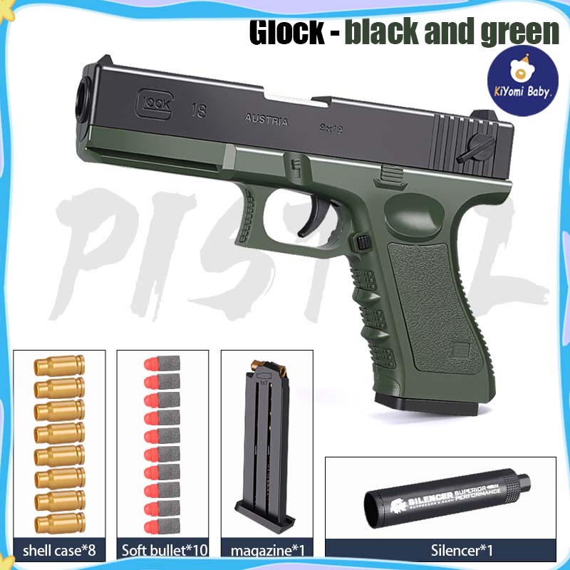 Glock Plastic Gun Model Toys Children's Toy Soft Plastic Bullet Gun ...