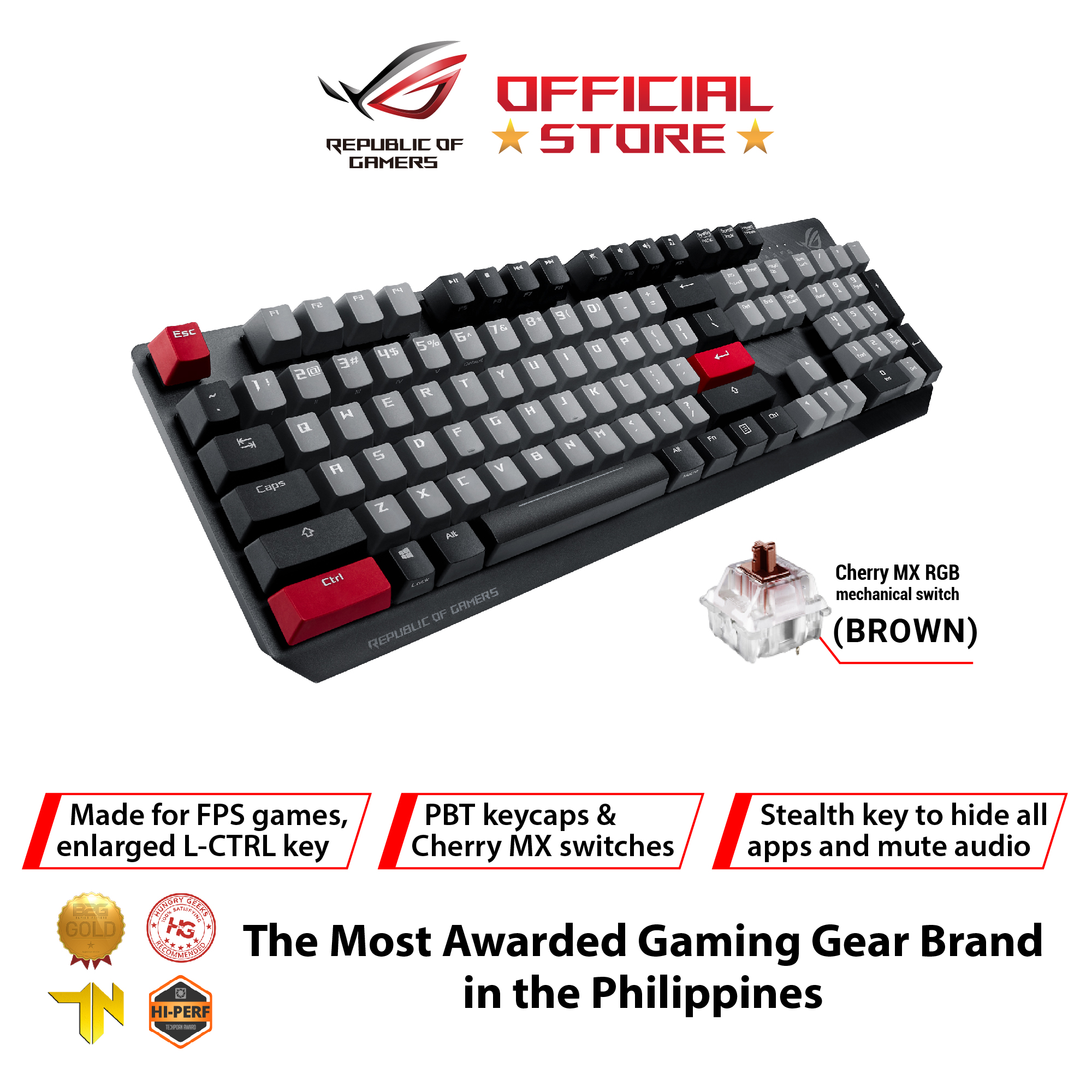 ASUS ROG Strix Scope PBT wired mechanical gaming keyboard with Cherry ...