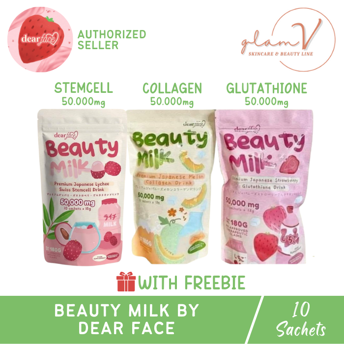 Dear Face Beauty Milk Collagen Drink [Melon Collagen Drink | Strawberry ...