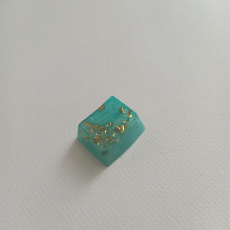 Gold on Turquoise Handmade Resin Artisan Keycaps for Mechanical ...