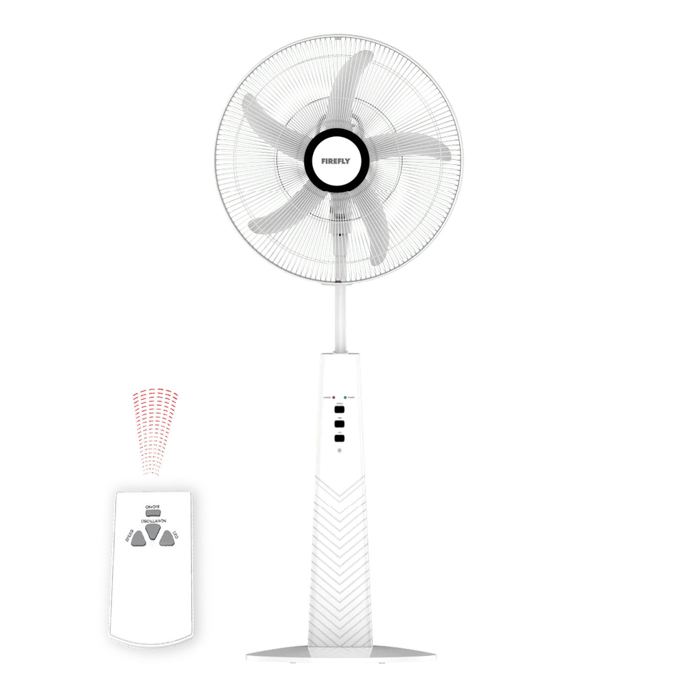FIREFLY by OSOS 18 inch Rechargeable Stand Fan with LED Night Light and ...