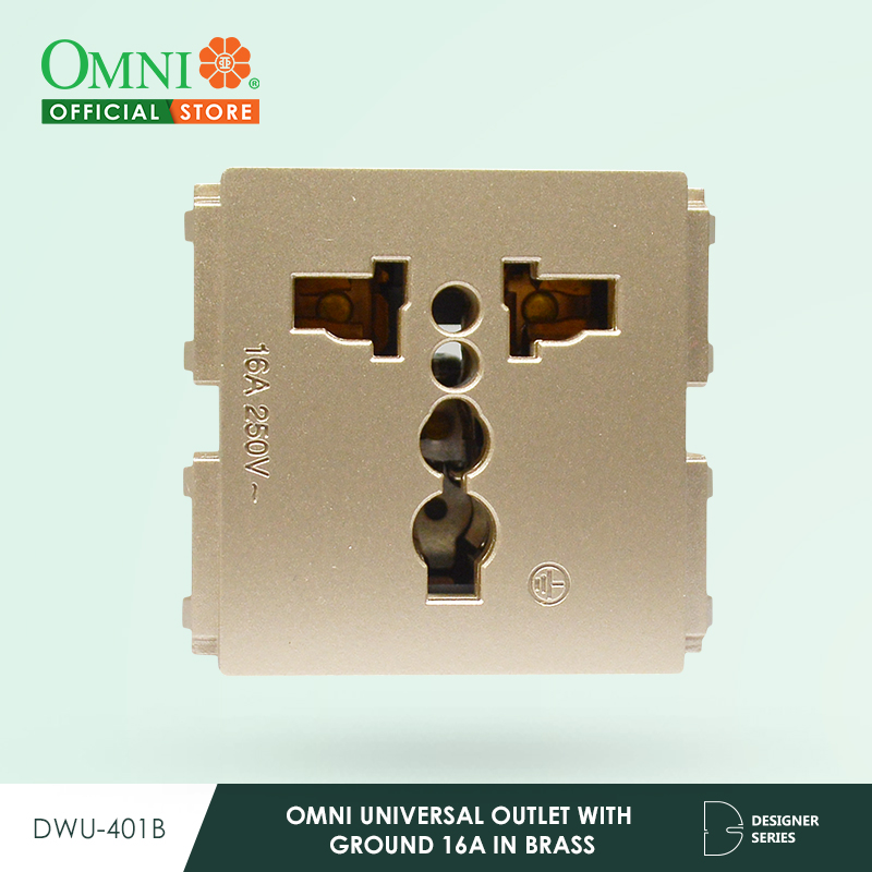 OMNI Universal Outlet with Ground in Brass 16A - DWU-401B | Lazada PH