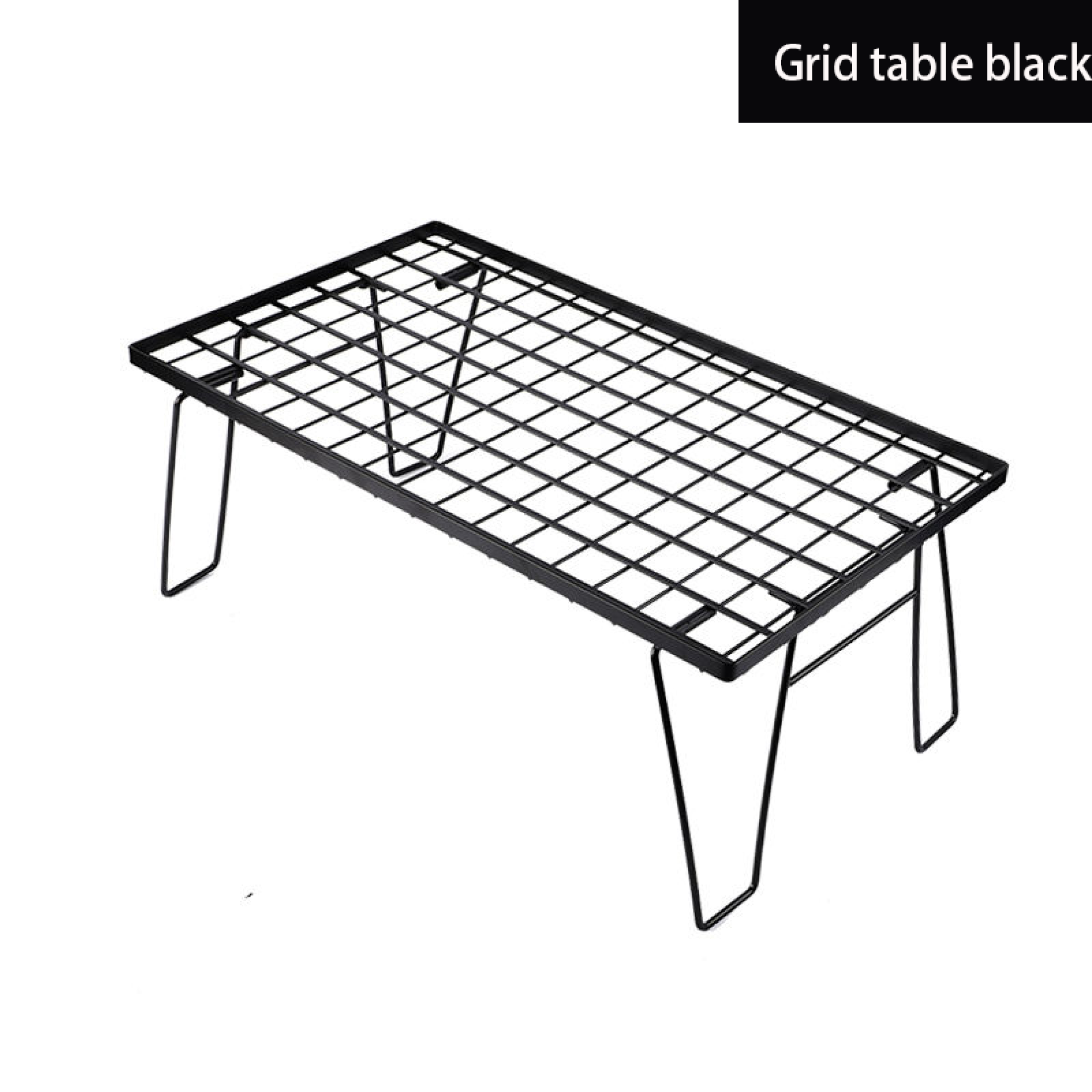 Multipurpose Camping Black Steel Table Stacking Storage Rack Foldable ...