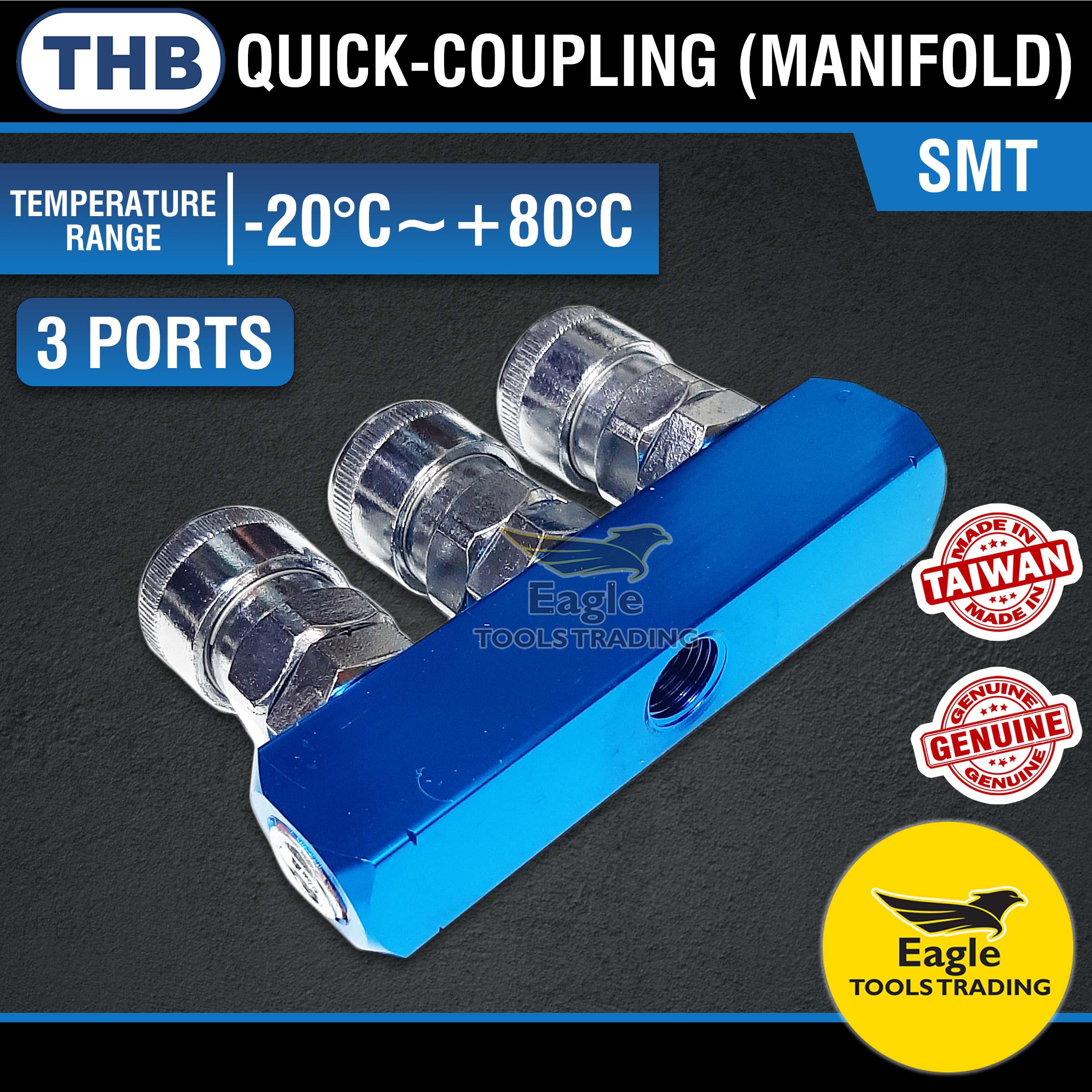 THB Quick Coupling Manifold/Multi Coupling 3-way SMT | 3 ports Air ...