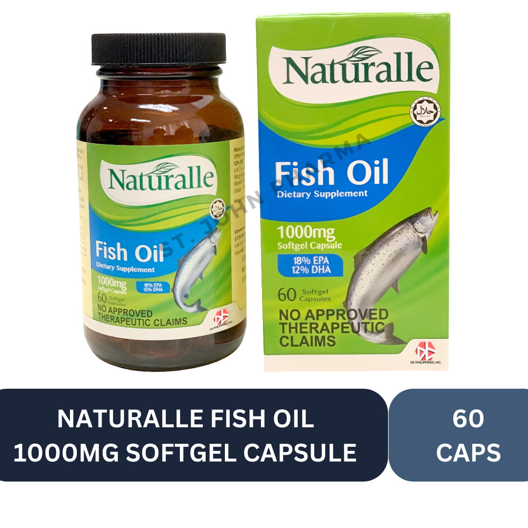 Naturalle Omega-3 Fish Oil 1000mg Softgel Capsule l 1 Bottle 60 Caps l Expiration Date: June ...