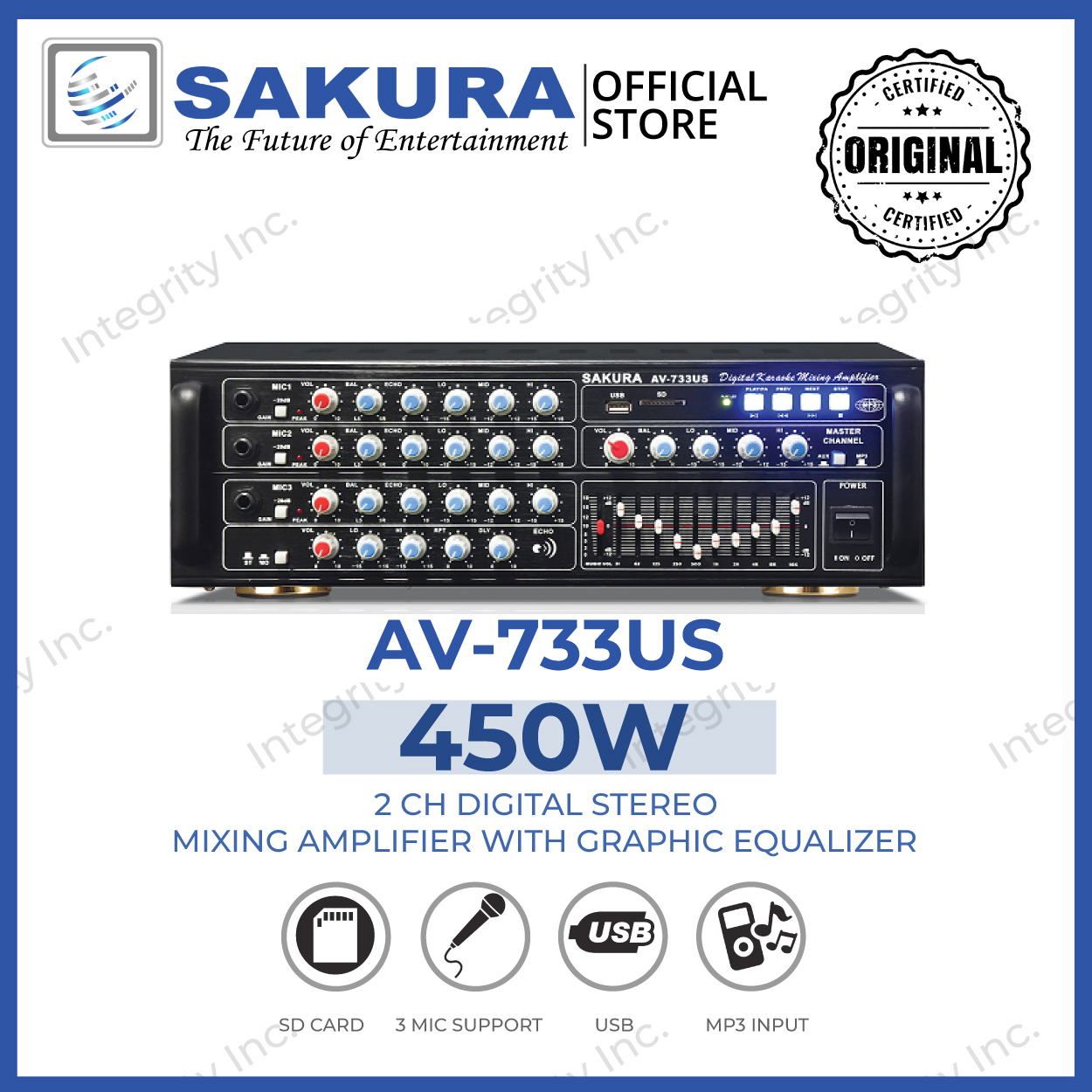 SAKURA AV-733 US 450 WATTS MIXING AMPLIFIER | Lazada PH