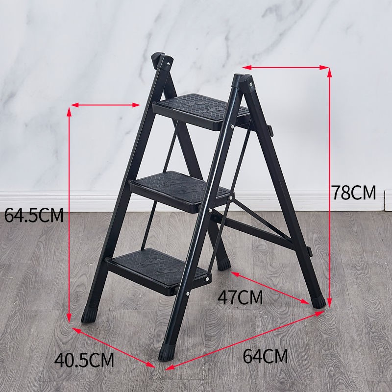 Black Ladder | 4 step ladder foldable High grade frosted coating ...