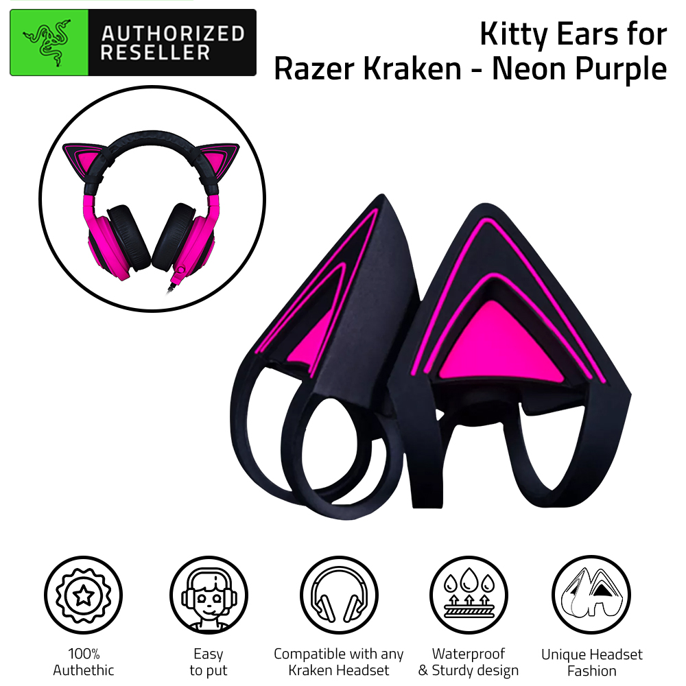 RAZER Kitty Cat Ears Attachable Accessory For Kraken Gaming Headphone ...