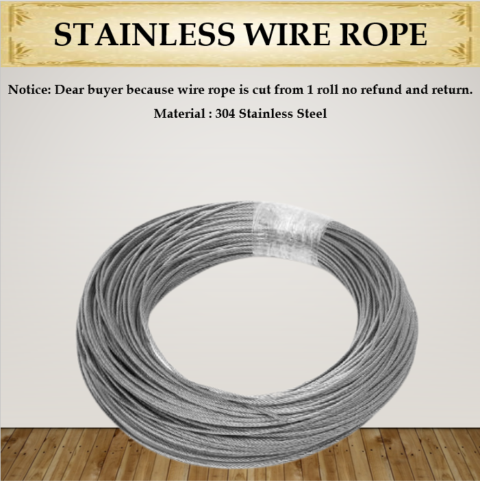 ROPE Lifting 1m 5m 10m Dia 12mm 304 Stainless Steel Wire Rope Cable ...