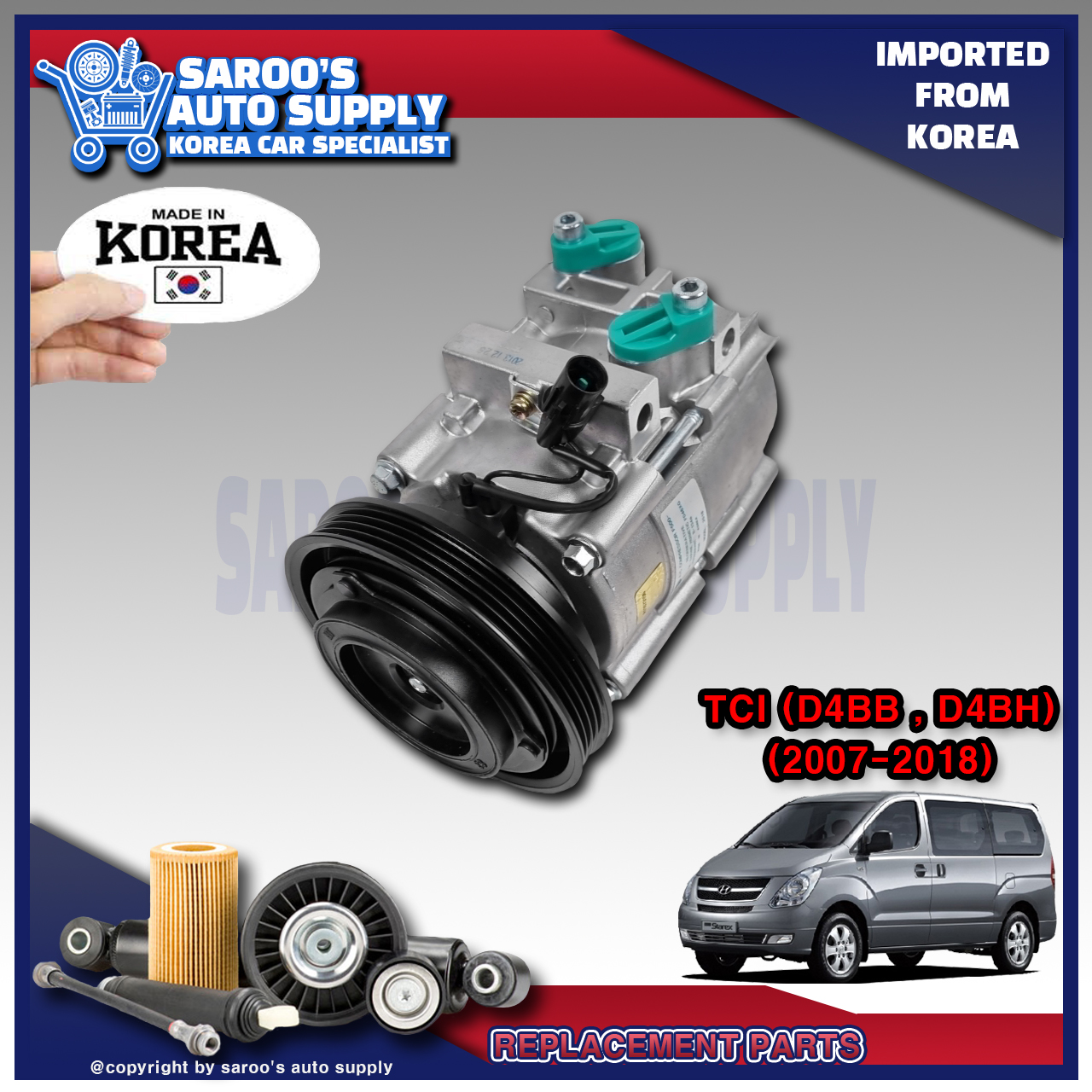 [TCI] Aircon Compressor For Hyundai Grand Starex (07-18) , Made In ...