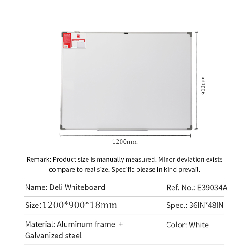 Deli Whiteboard 24IN×36IN Magnetic Whiteboard Multiple Sizes White ...