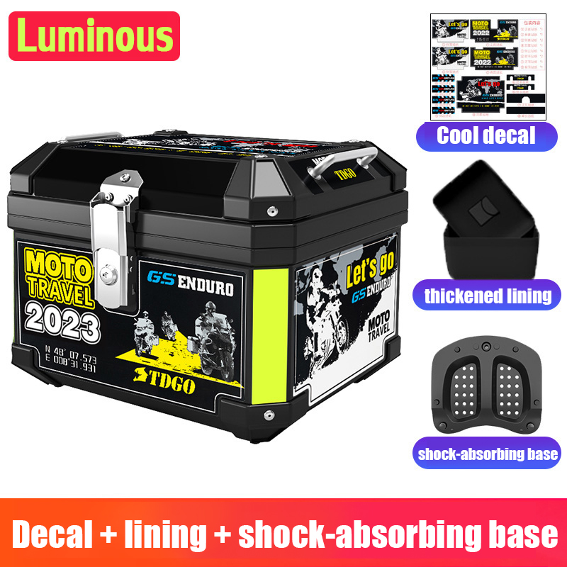 🏍️Quality Guarantee 50 Years🏍️Motorcycle Top Box 50L Large Capacity Can ...