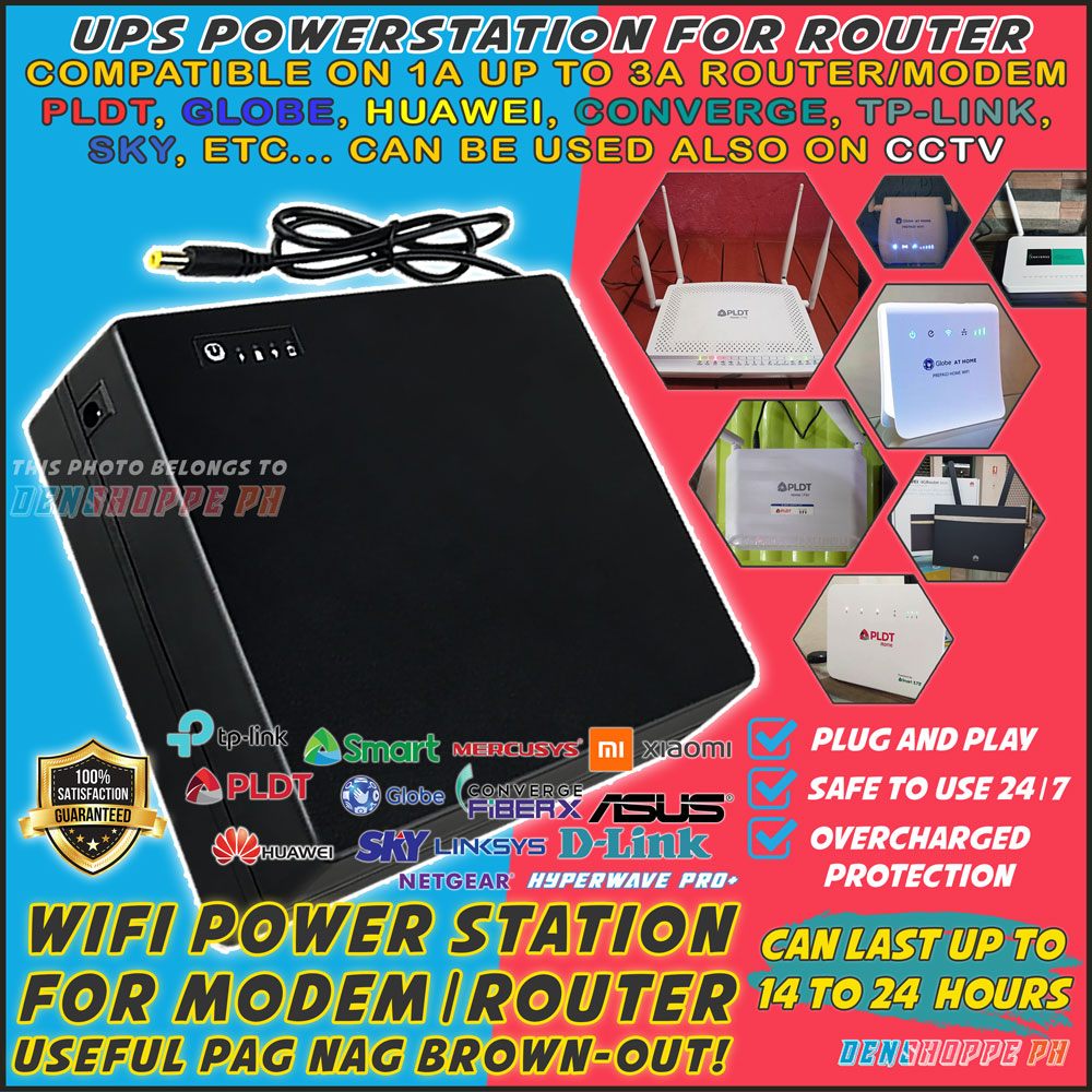 Mini UPS Portable Uninterruptible Power Supply for WiFi Router PLDT ...