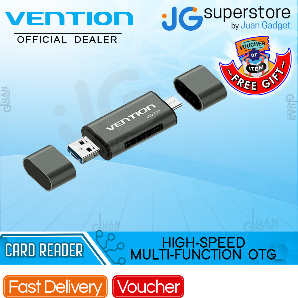 Vention USB 3.0 Mult-Function Card Reader 480Mbps 256G Gray Metal Type ...