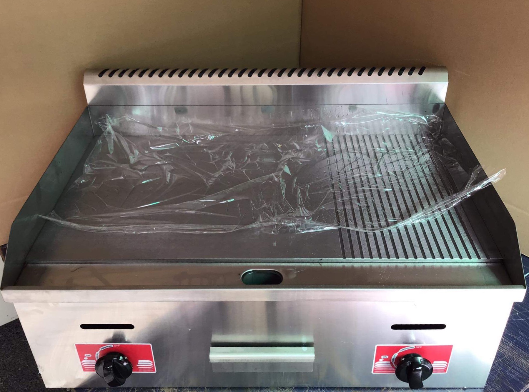 Imported Gas LPG Type Burger Griddle Flat Plate and Ribbed Plate ...