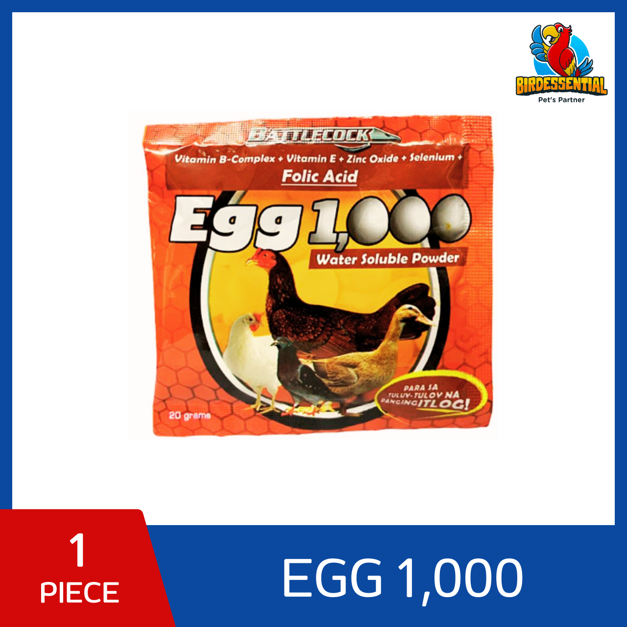 Battlecock Egg 1000 Water Soluble Vitamins with B-Complex + Vitamin E ...