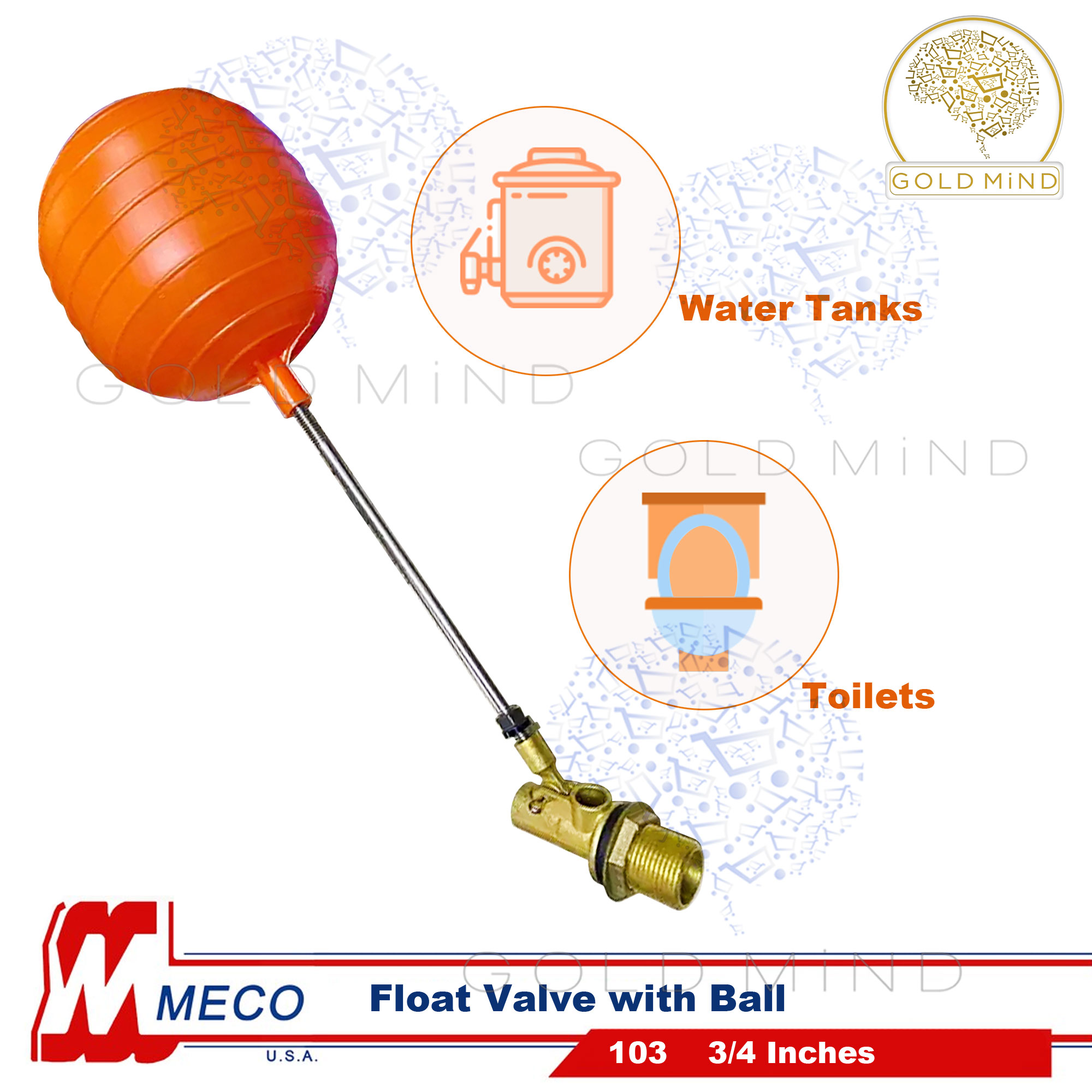 MECO Brass Float Valve with Ball (1/2 and 3/4) - Gold Mind Everyday Low ...