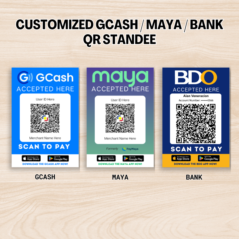 JM Creatink Gcash / Maya / Bank QR Code Standee | Lazada PH