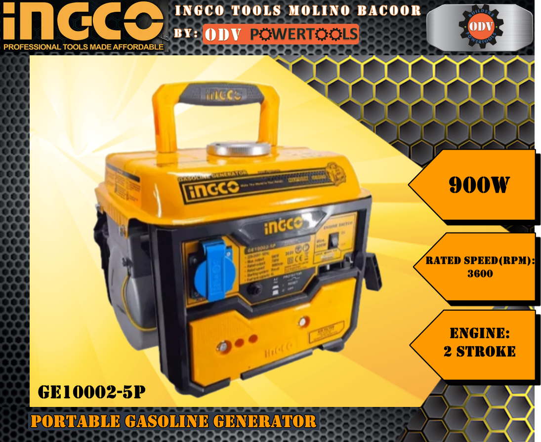Ingco GE10002-5P 900W Portable Gasoline Generator ~ ODV POWERTOOLS ...