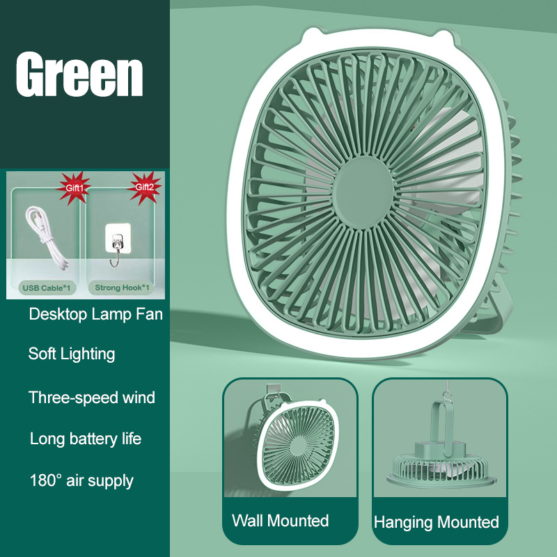 2022 New Foldable Desktop Fan 8 Inch Mini USB Rechargeable Table Lamp ...