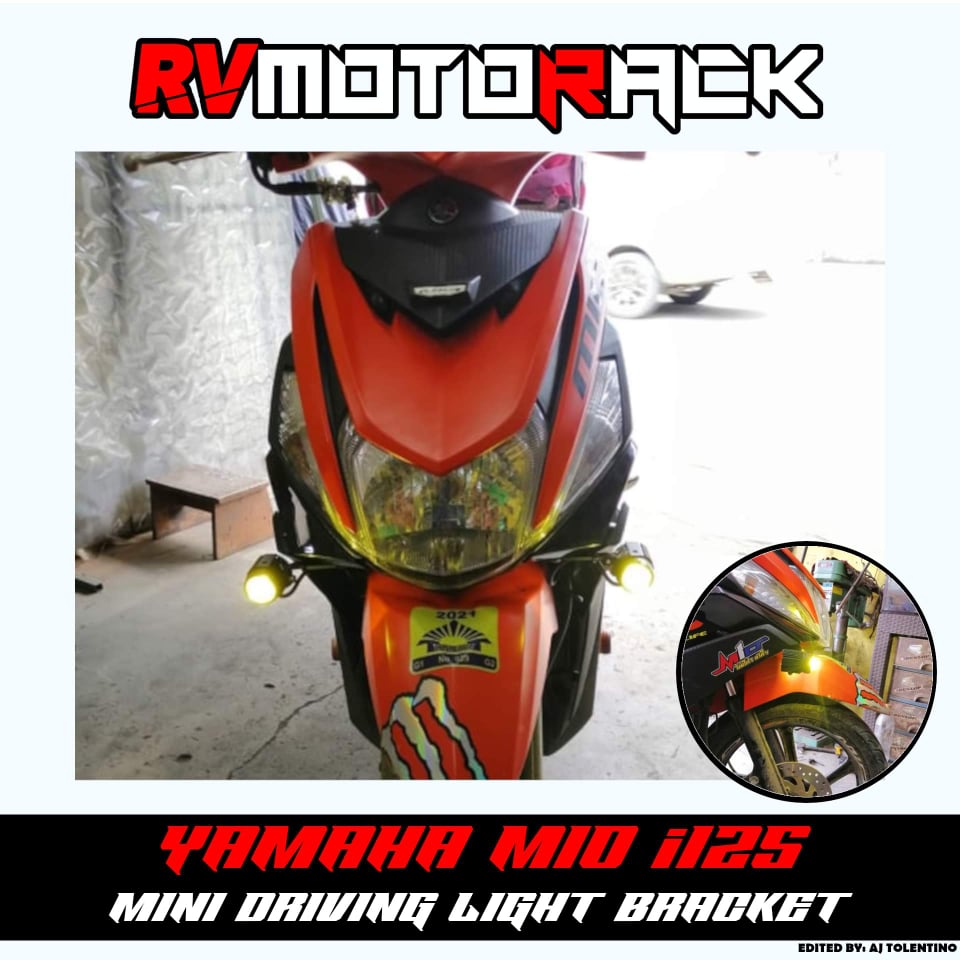Yamaha Mio i 125 MDL Mini Driving Light Bracket by RV MotoRack | Lazada PH