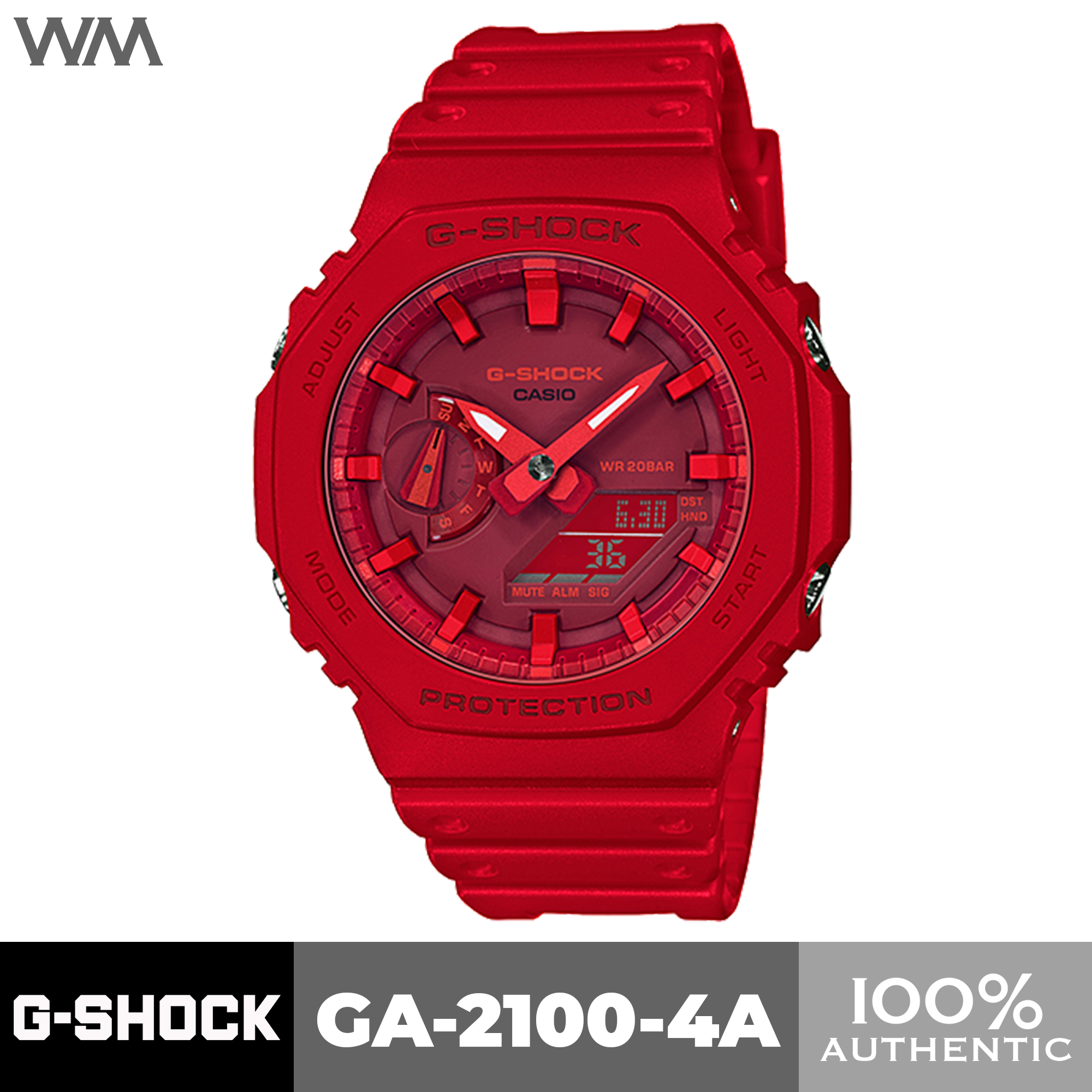 Casio G-SHOCK 2100 Series Red Casioak Analog Digital Watch GA-2100-4A ...