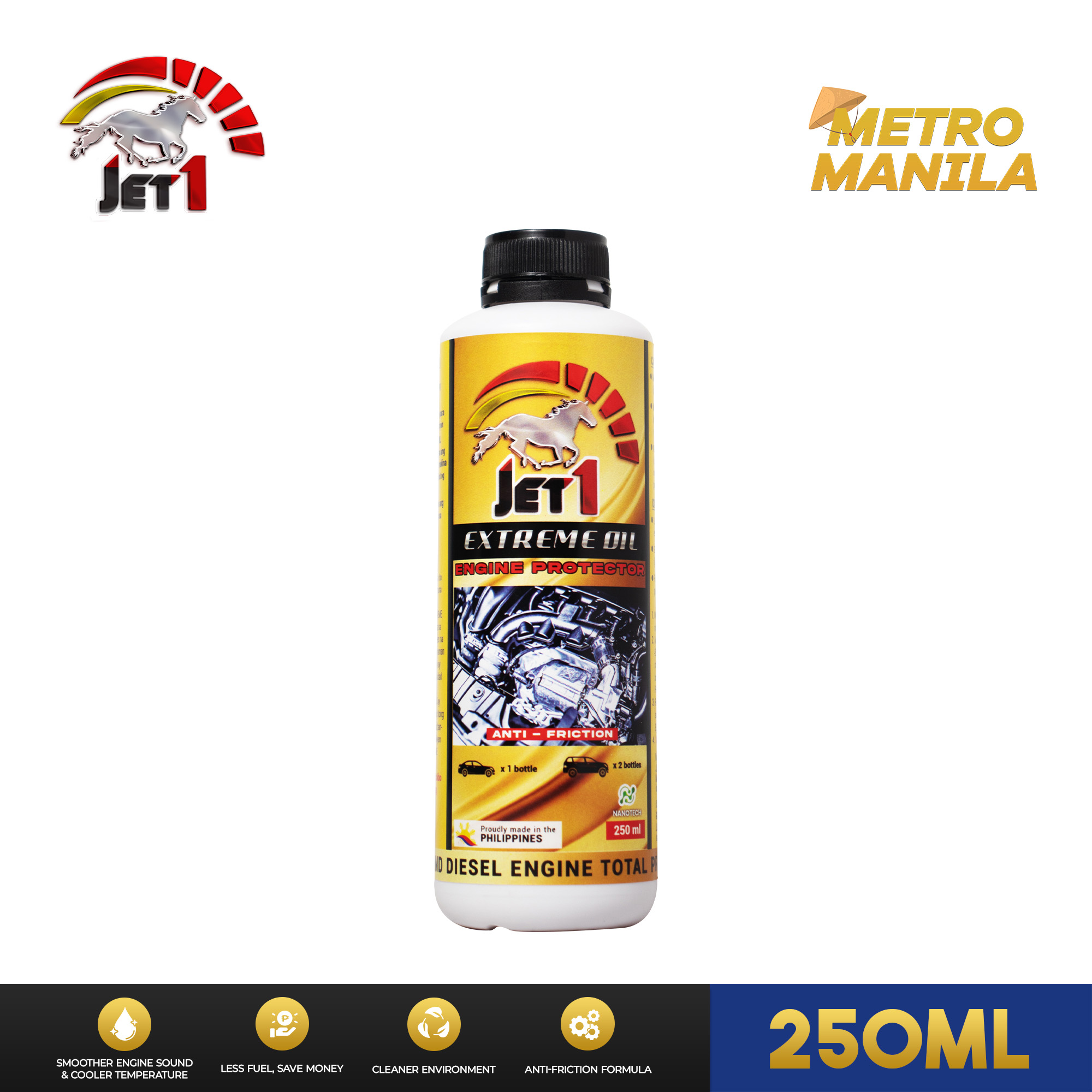 250 ml Jet 1 Extreme Engine Oil lube Additives enhancer treatment ...
