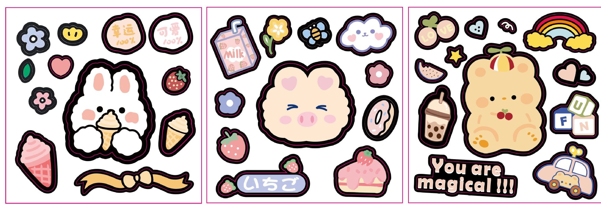 Stickers Cute Cartoon Stickers Laptop Guitar Luggage Fridge Waterproof ...
