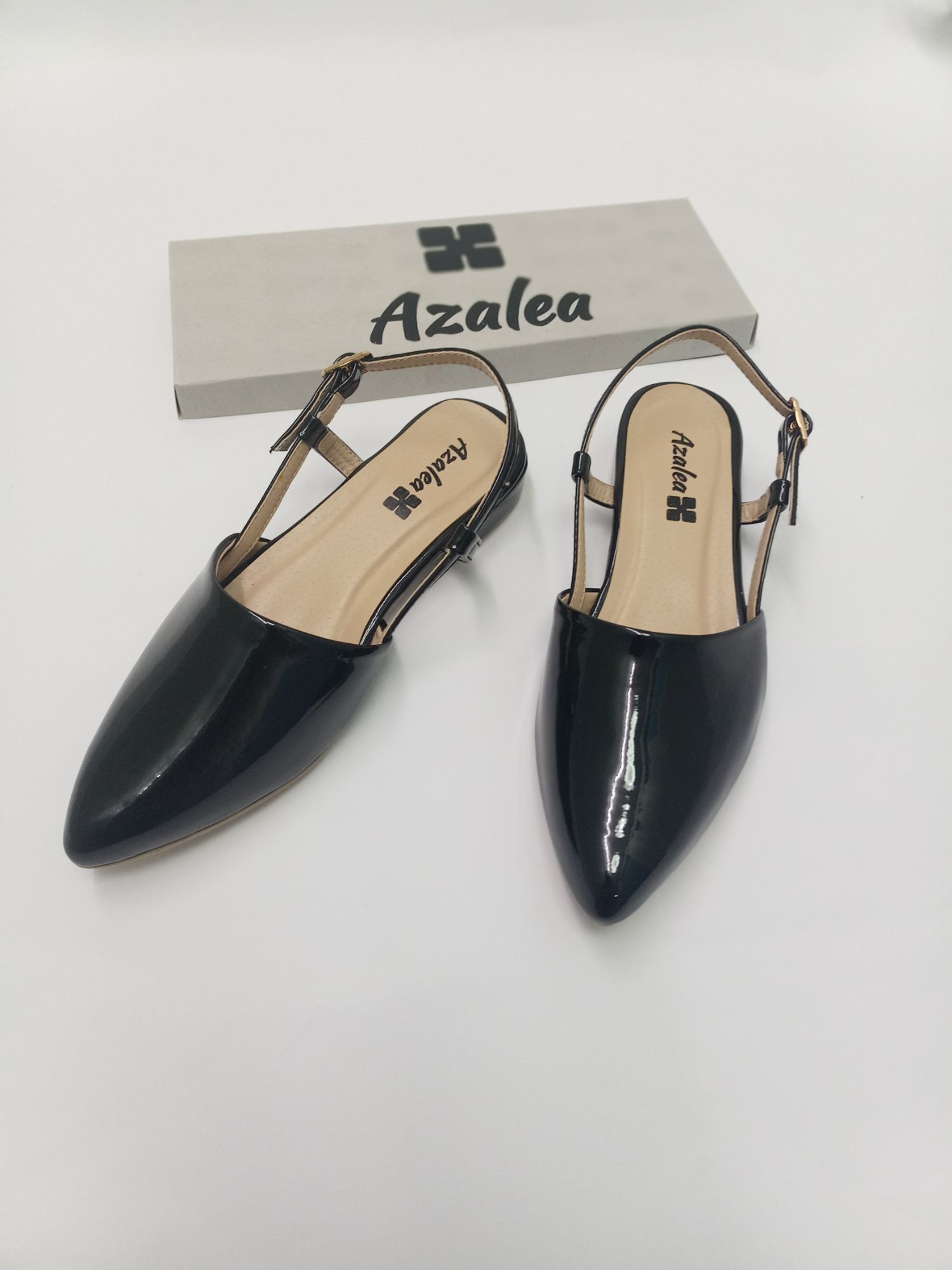 Azalea Lauren in Black - 1 inch heels Soft Patent half shoes | Lazada PH