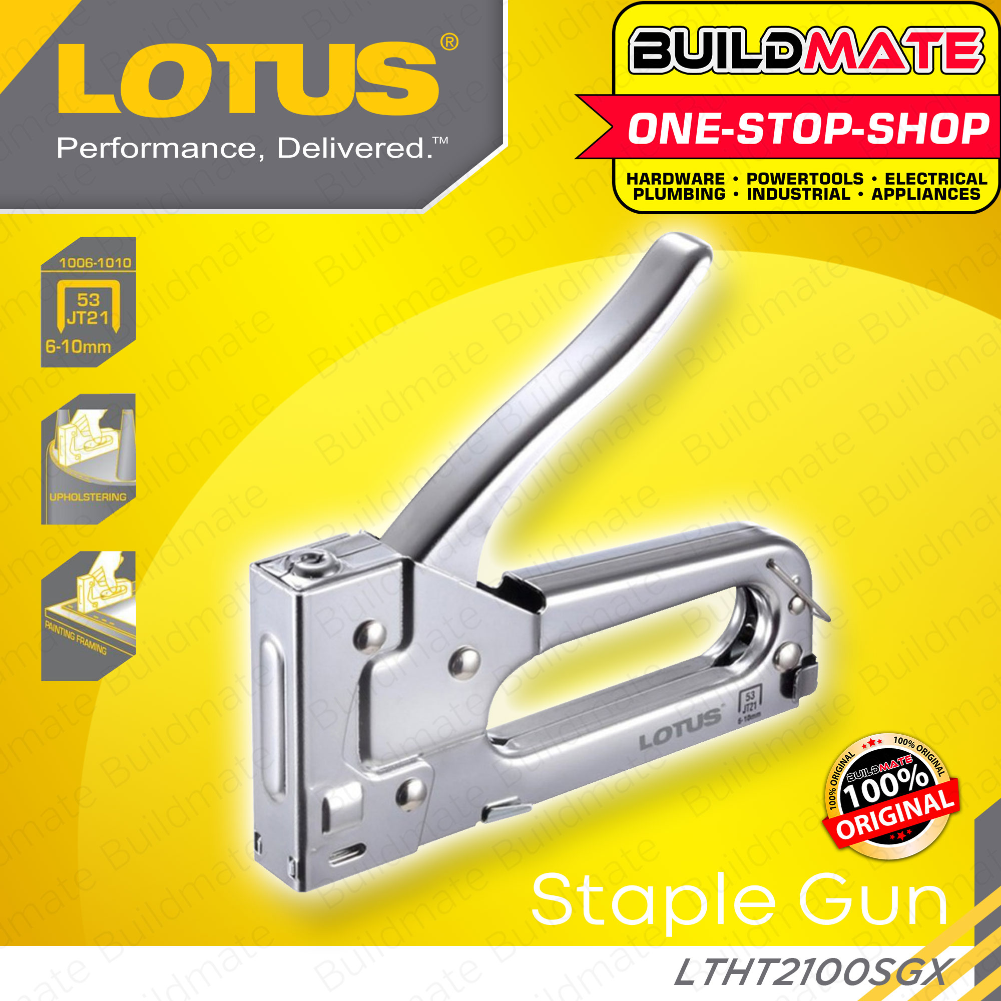LOTUS Steel Staple Gun Tacker Stapler LD TR32 LTHT2100SGX •BUILDMATE ...