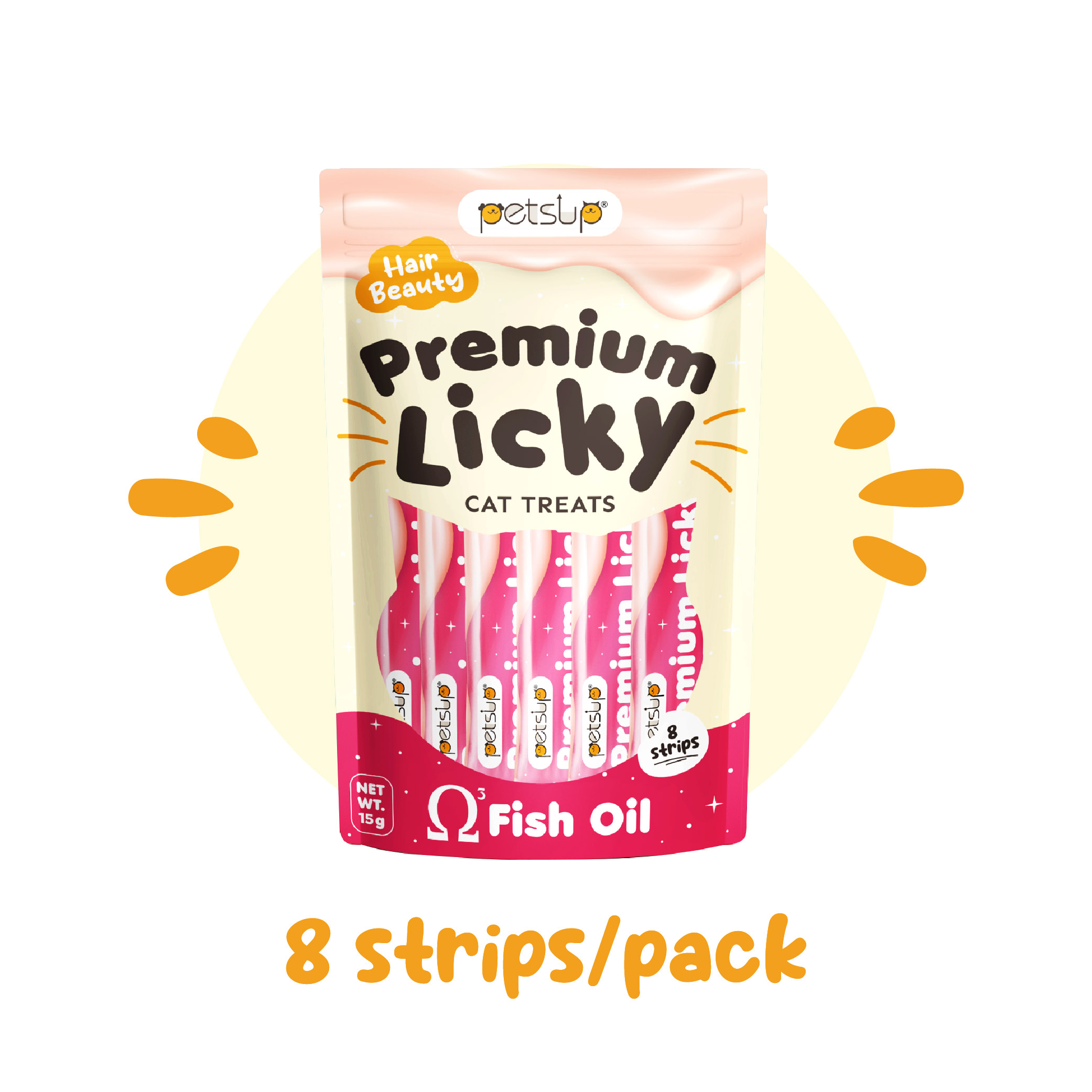 Petsup Cat Premium Licky Treats Fish Oil Hairball Uninary Care Lickable ...