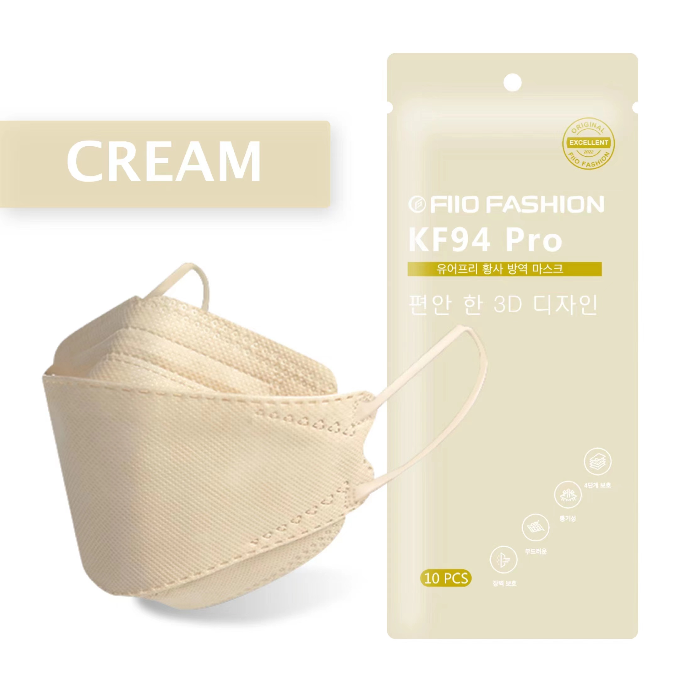 10PCS KF94 Mask Facemask Original Disposable 3D Mask Korea Style 4ply ...