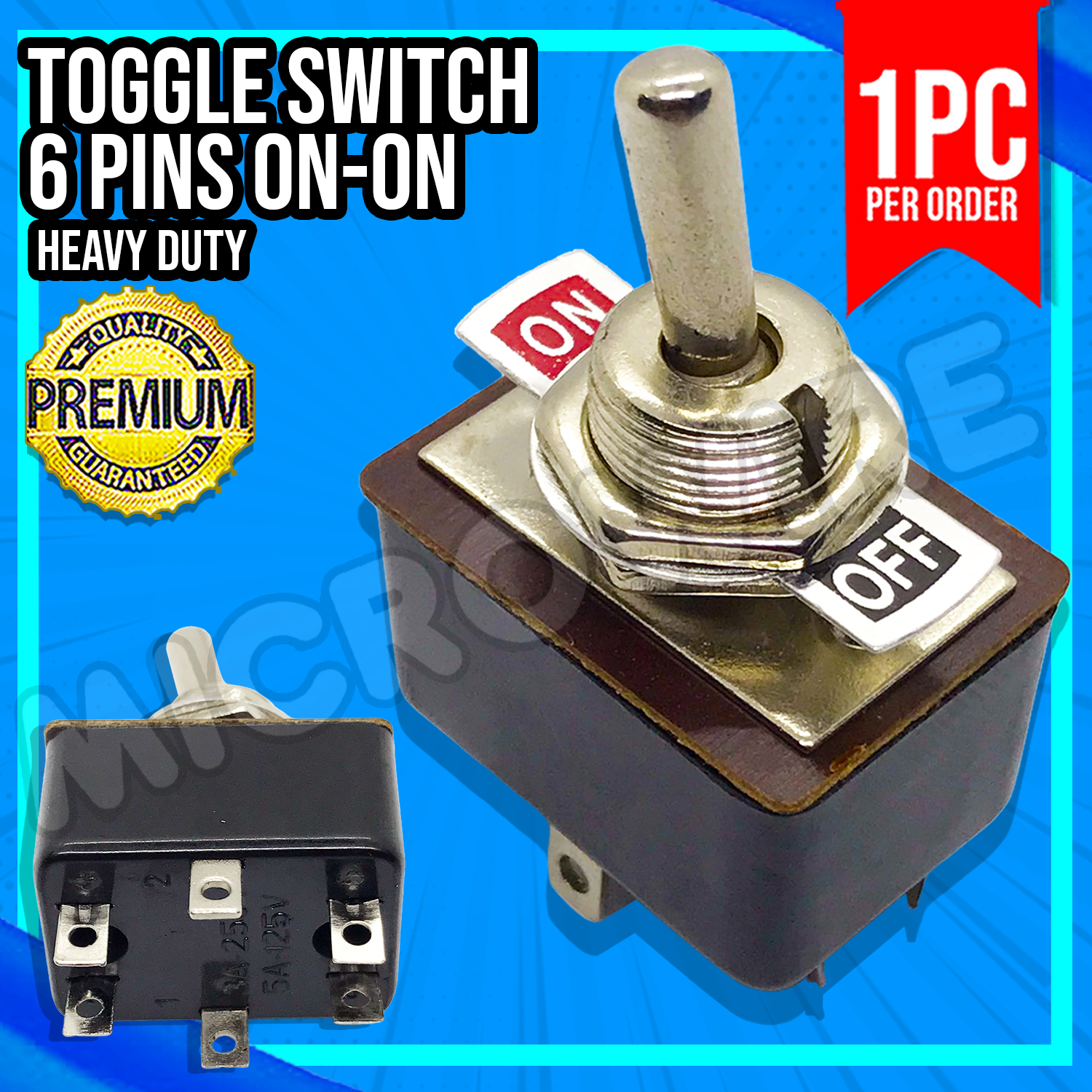 Toggle Switch Big 6 Pins ON-ON Heavy Duty (Per Piece) | Lazada PH