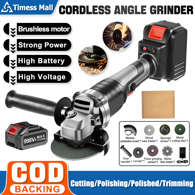 Cordless Angle Grinder Industrial Heavy Duty Angle Grinder Rechargeable ...