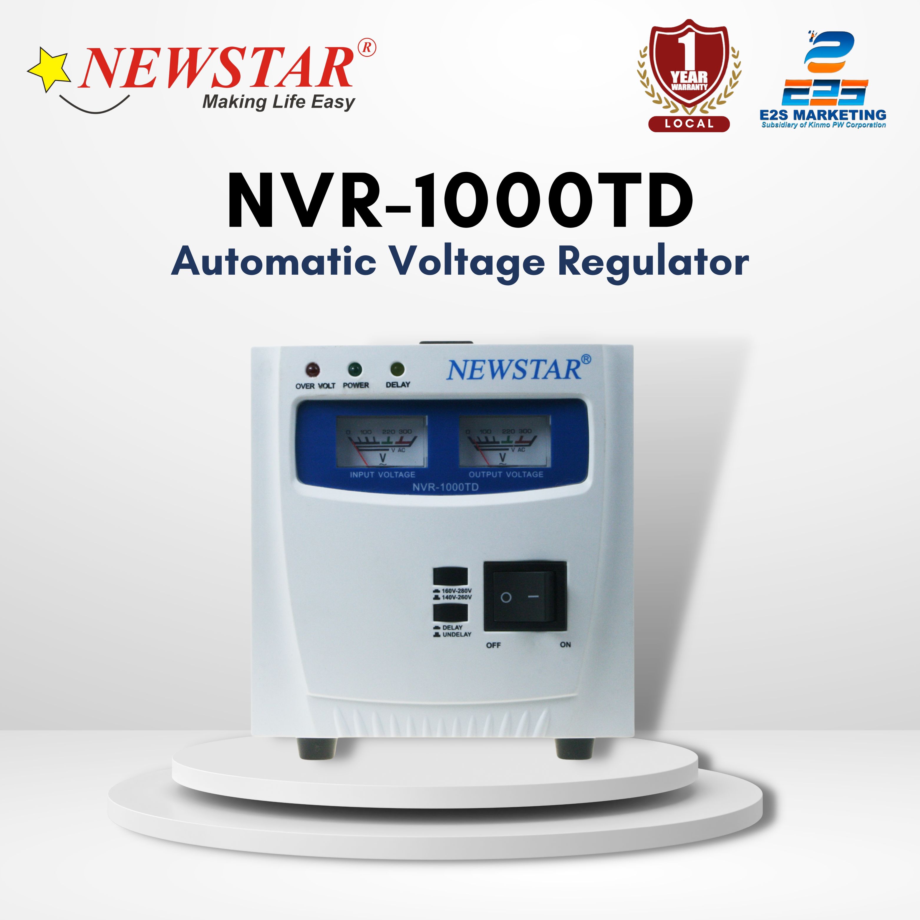 Newstar AVR 1000 Watts Automatic Voltage Regulator NVR-1000TD/N | Lazada PH