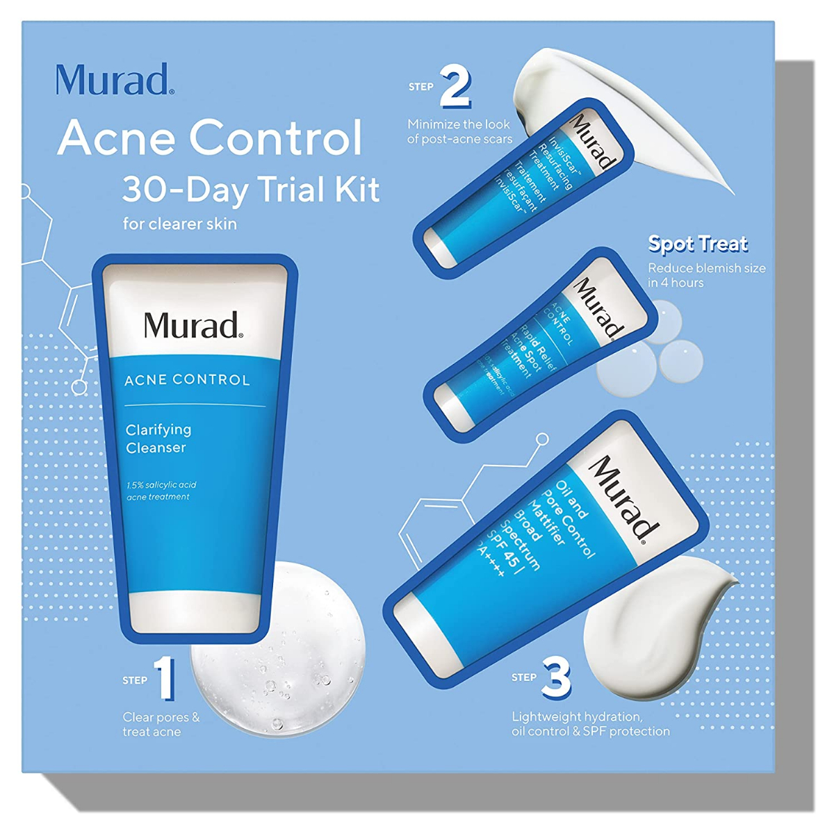 Murad Acne Control Kit – 30-Day Trial Breakout Skin Care Kit with ...