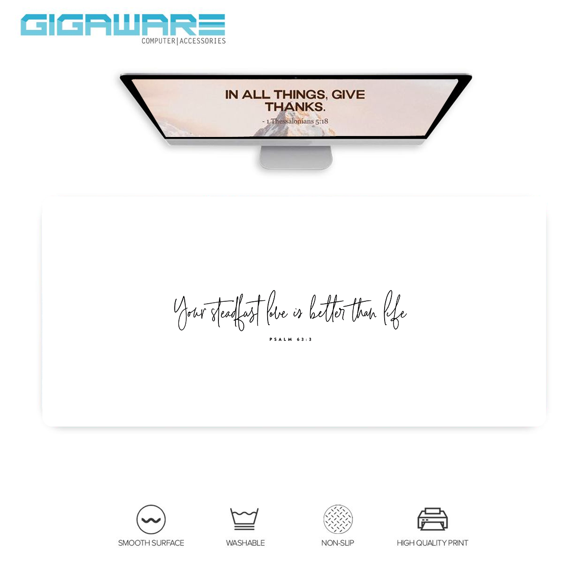 Gigaware Bible Verse Design Extended Mouse Pad Gaming Mousepad ...
