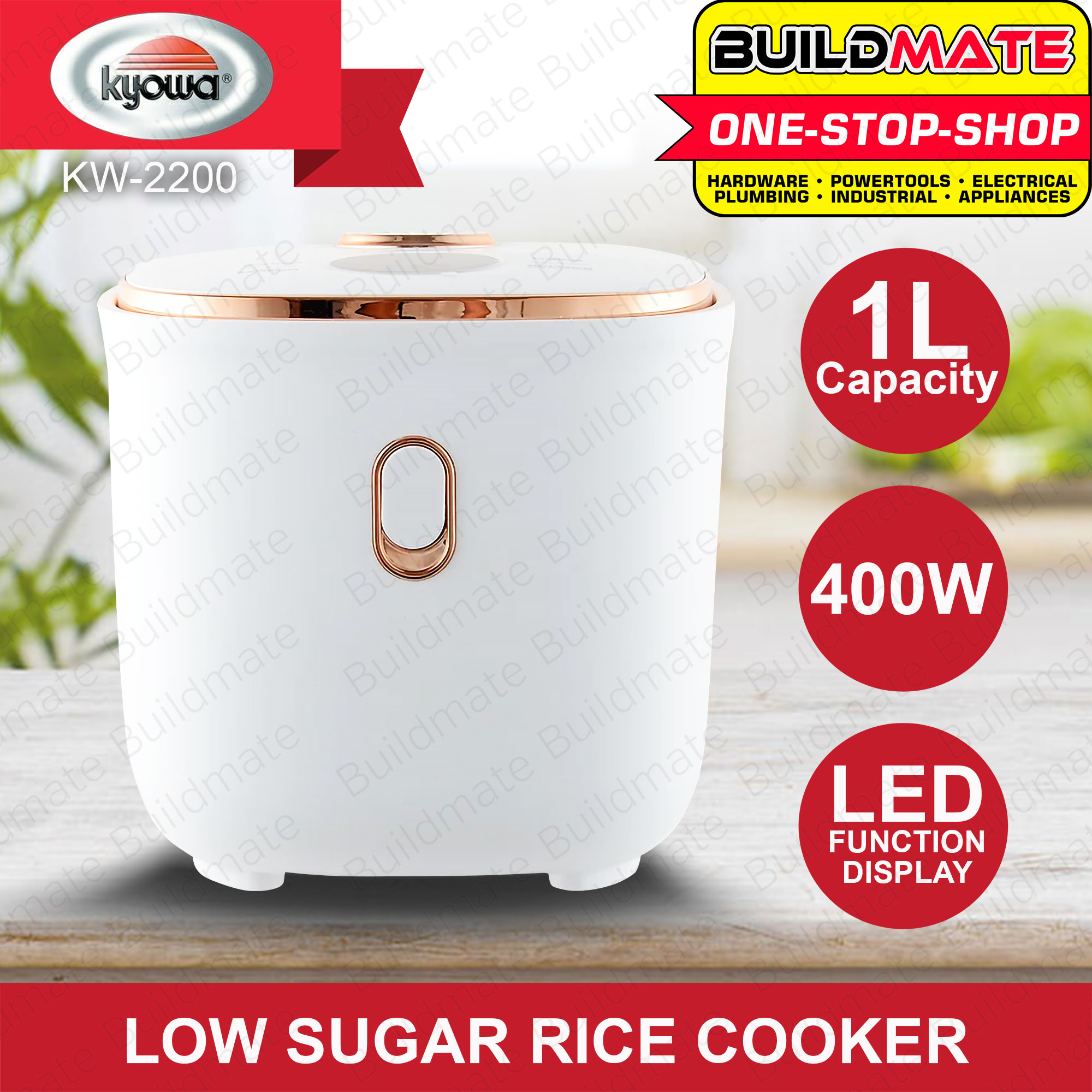 BUILDMATE Low Sugar Rice Cooker 400W 1L 5 CUPS Automatic Electric Rice ...