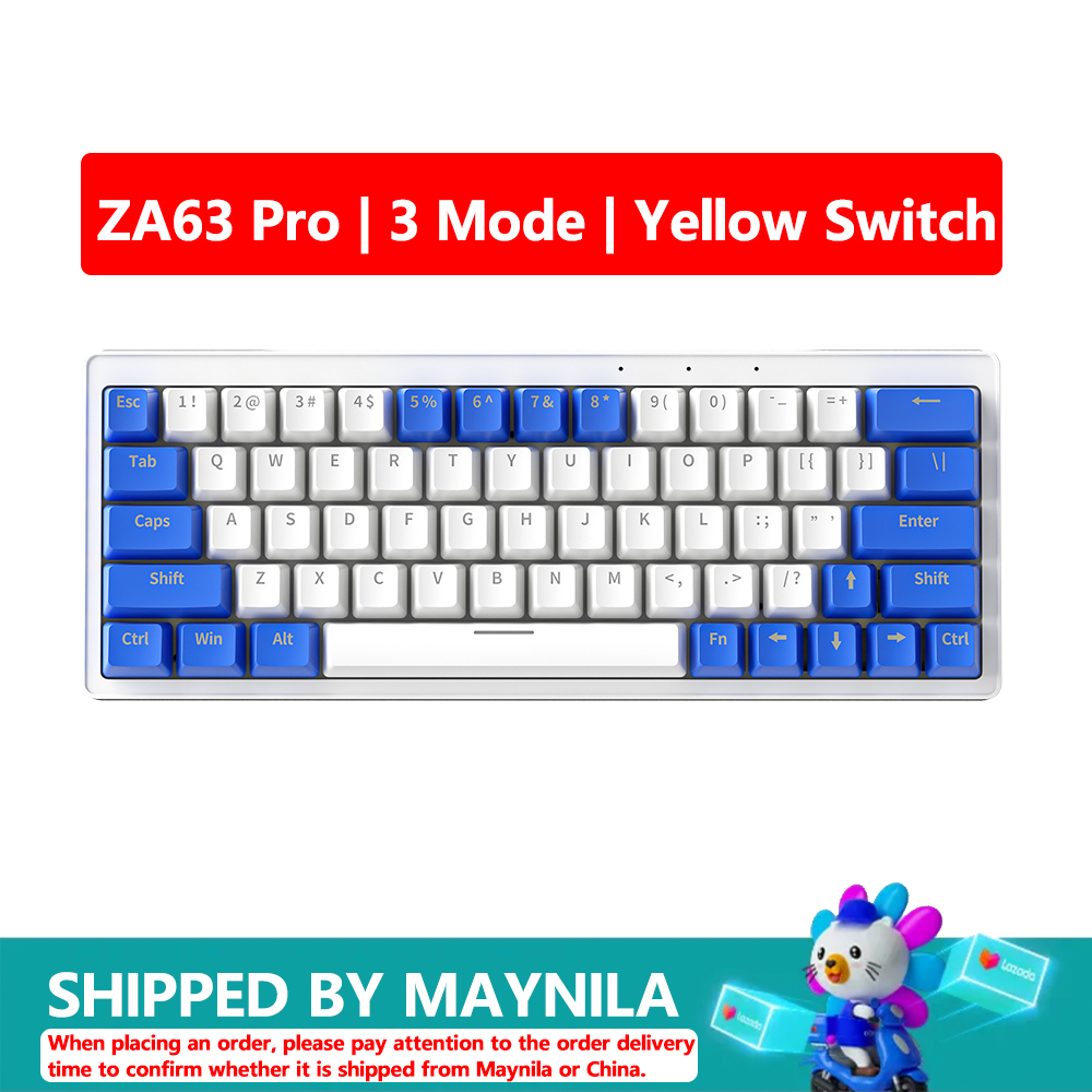 ZIFRIEND ZA63 PRO 63 Keys Mechanical Keyboard Wired & Wireless 3 Modes ...