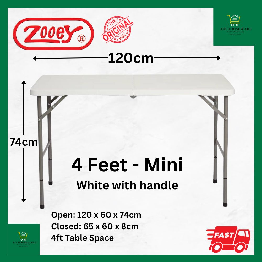 Zooey Folding Table Heavy Duty 4ft 6ft Portable Camping Picnic Outdoor ...