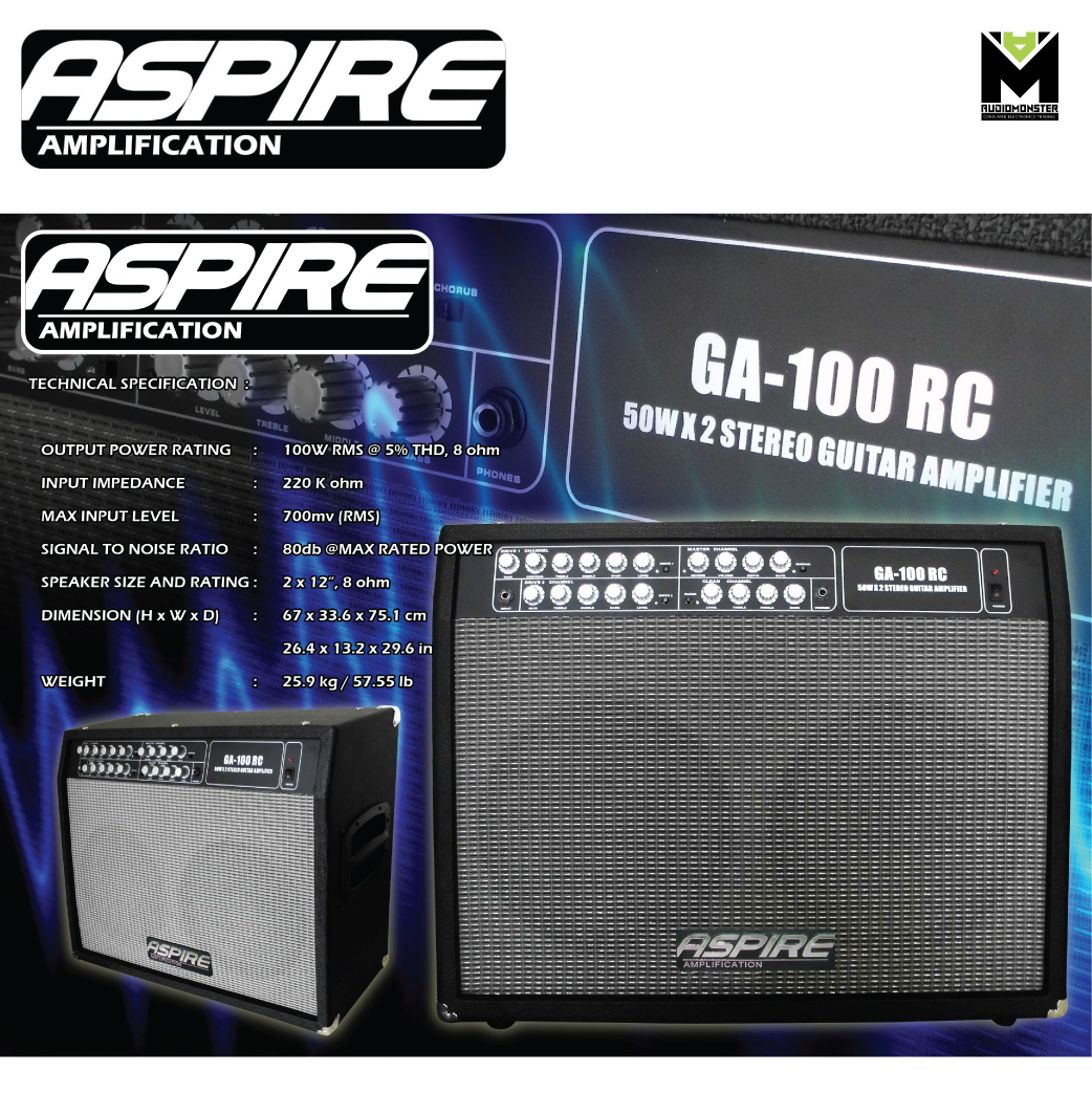 Aspire Amplifier GA-100RC 100W Stereo Guitar Amplifier | Lazada PH