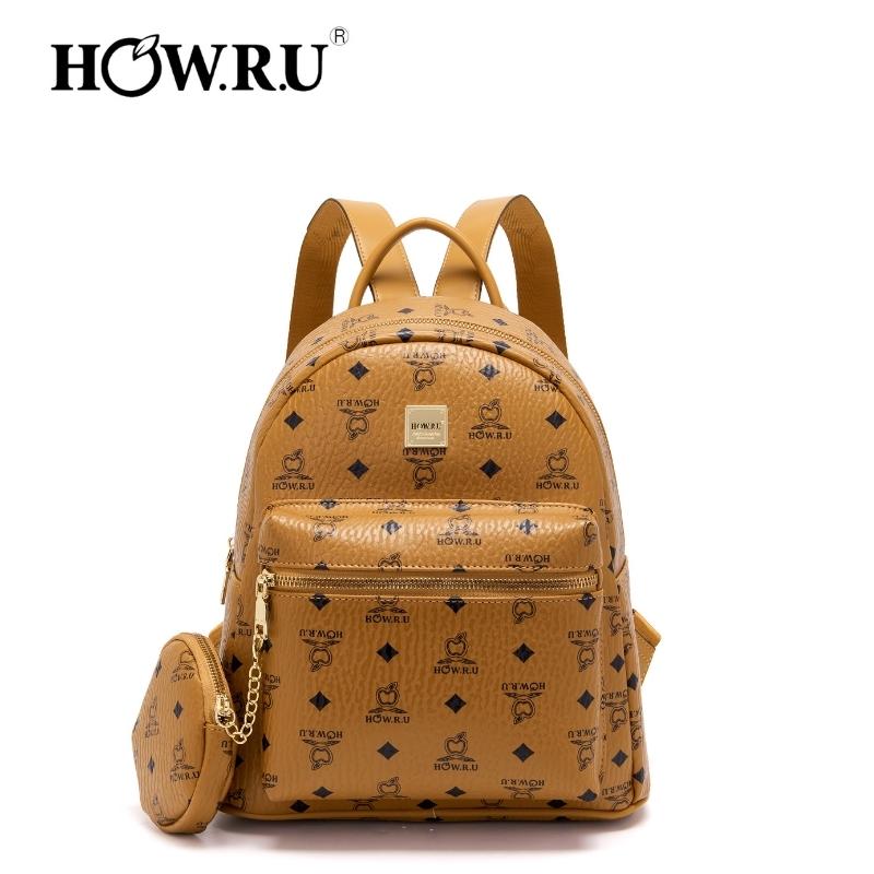 HOW.R.U Original 2022 New Backpacks leather For Women Ladies Korean ...