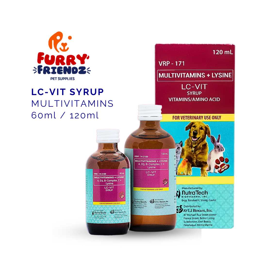 LC-Vit Syrup Multivitamins + Lysine for Dogs and Cats by NutraTech ...